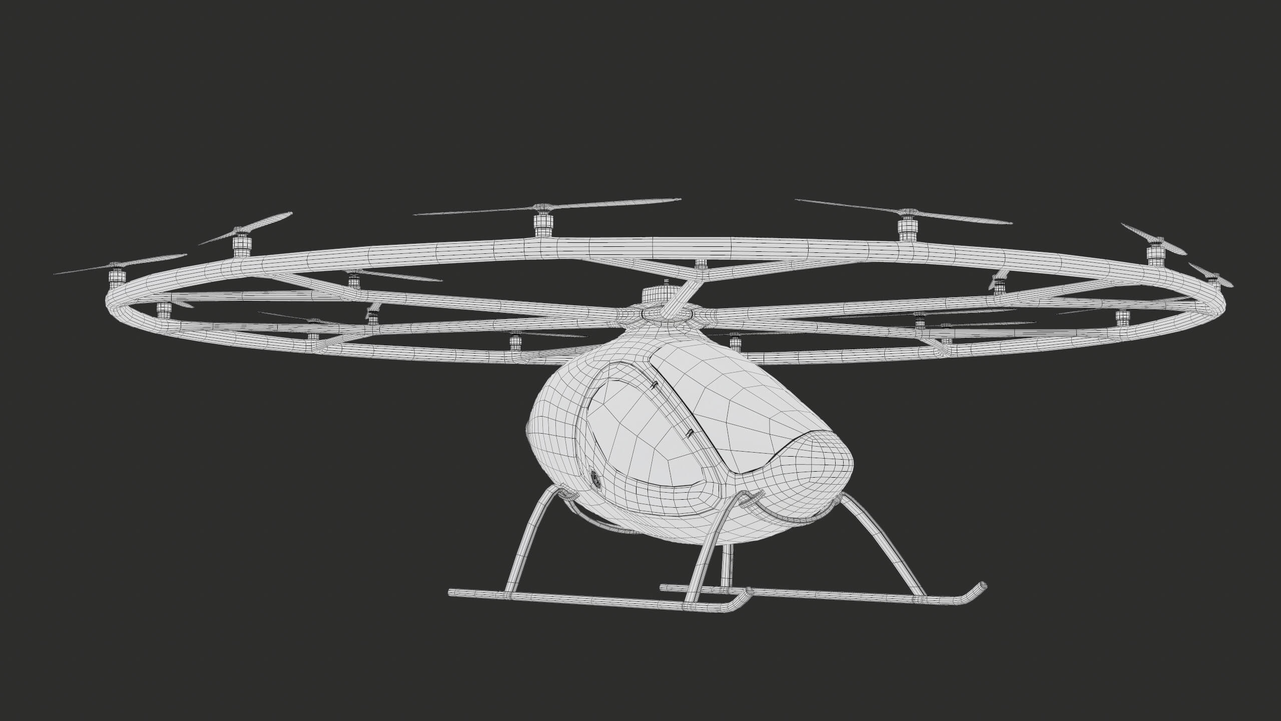 Evtol Flying Taxi Dubai White PBR - 3D Model by Locus Models