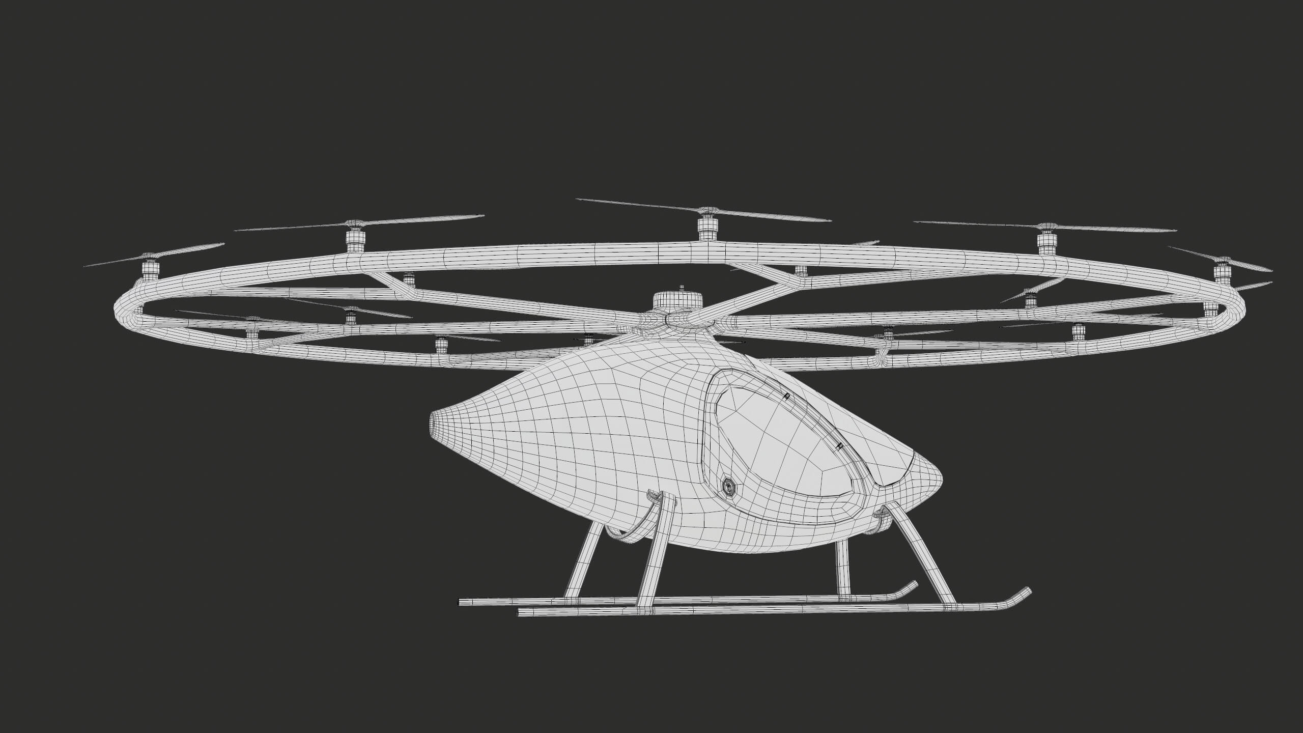 Evtol Flying Taxi Dubai White PBR - 3D Model by Locus Models