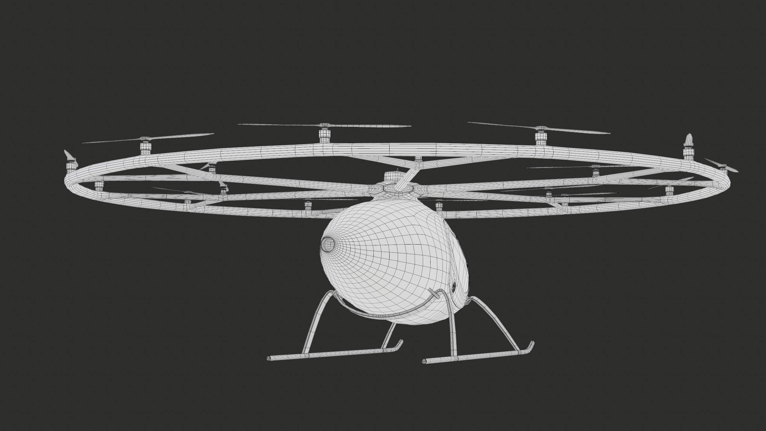 Evtol Flying Taxi Dubai White PBR - 3D Model by Locus Models