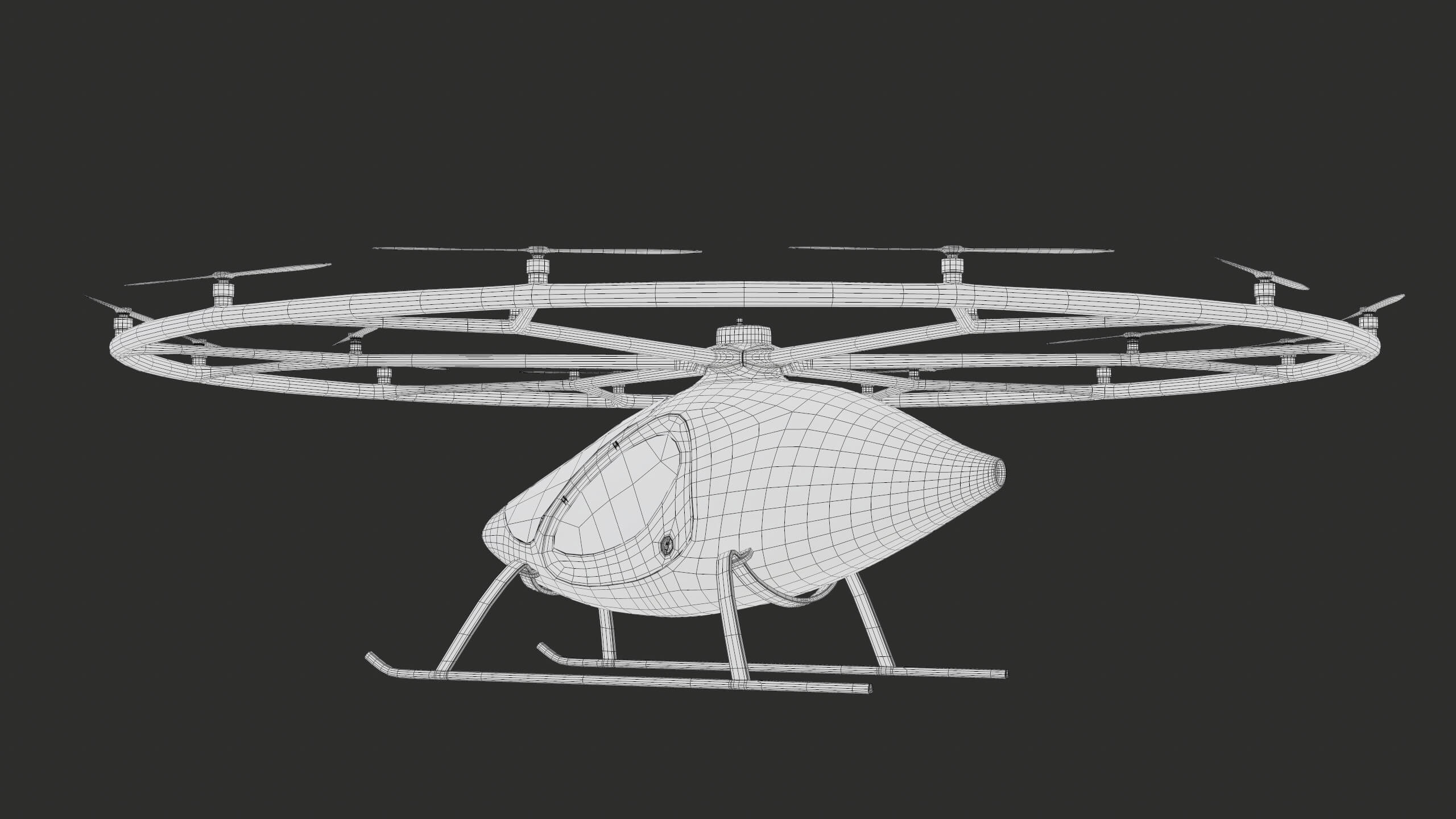 Evtol Flying Taxi Dubai White PBR - 3D Model by Locus Models