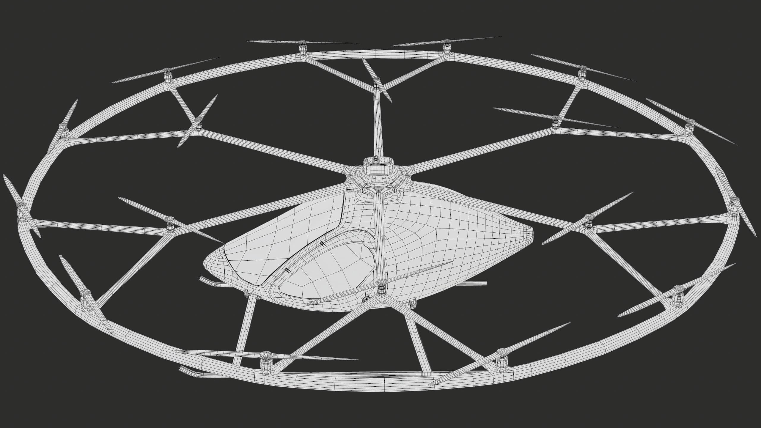 Evtol Flying Taxi Dubai White PBR - 3D Model by Locus Models