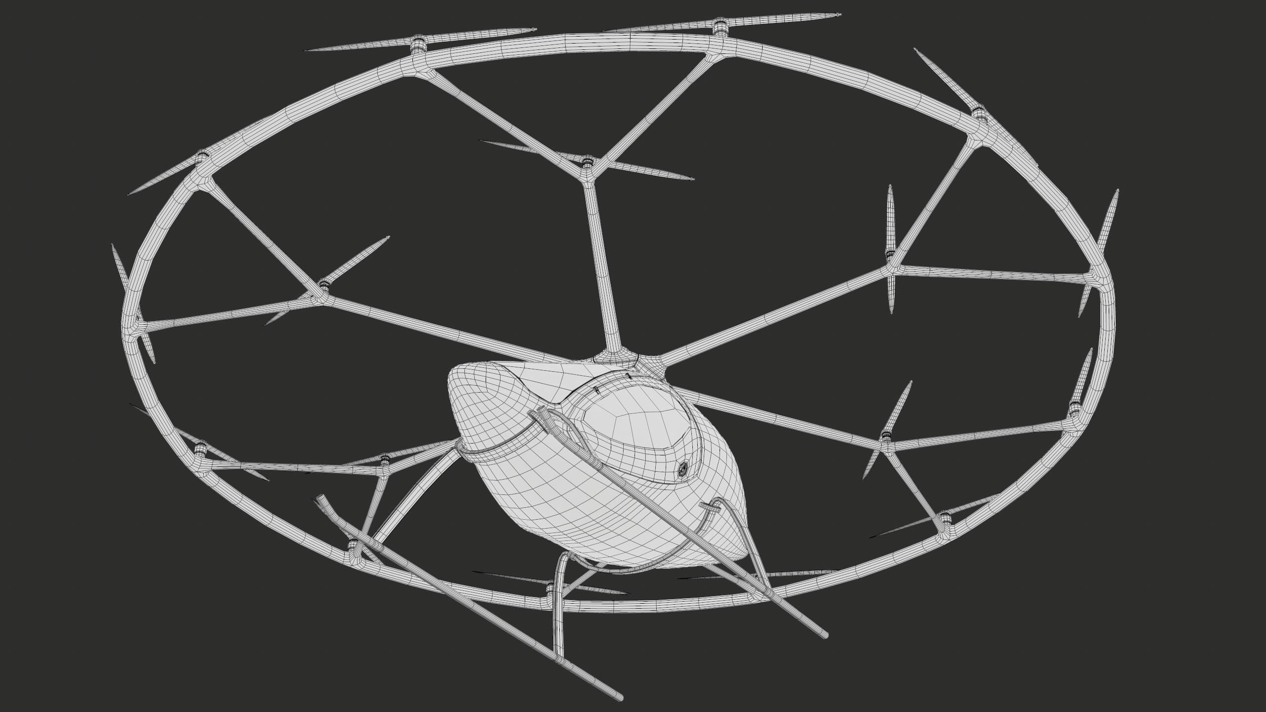 Evtol Flying Taxi Dubai White PBR - 3D Model by Locus Models