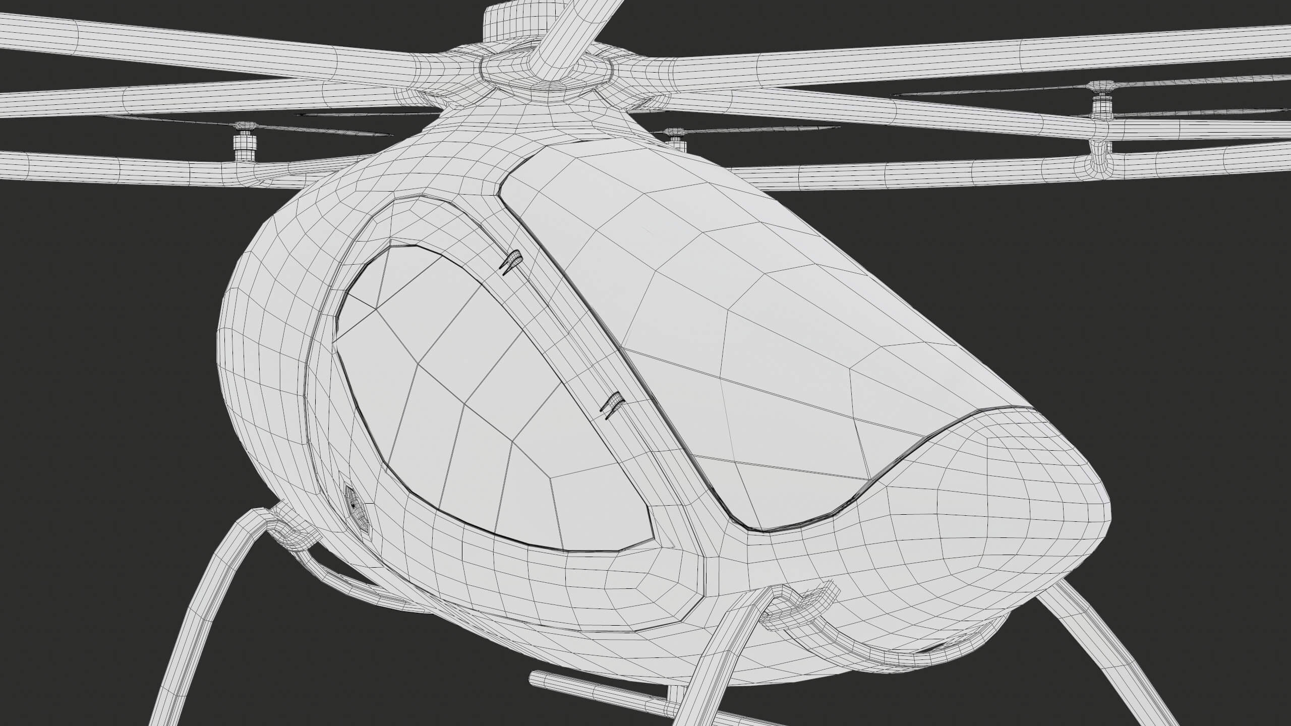 Evtol Flying Taxi Dubai White PBR - 3D Model by Locus Models