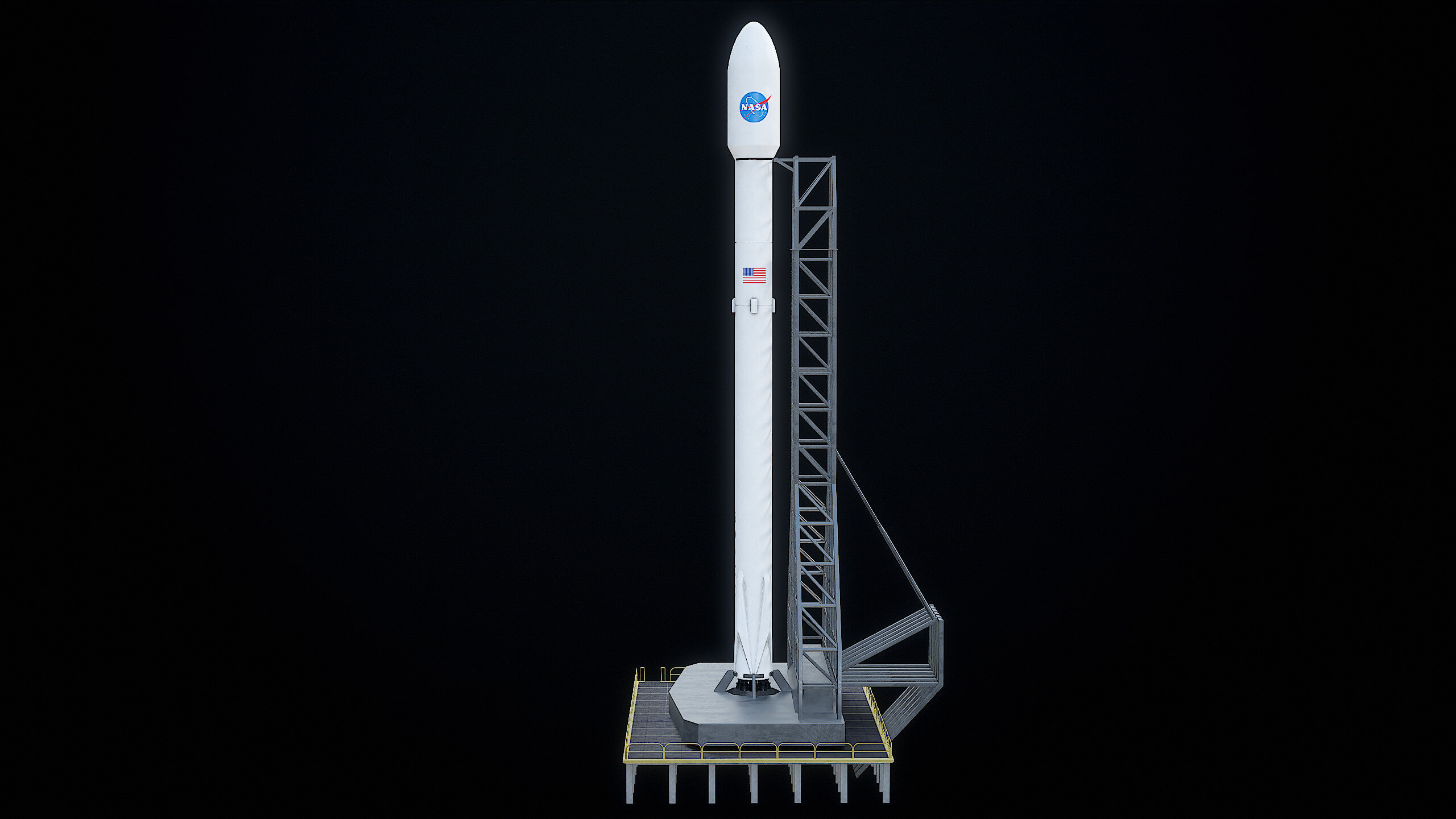 Falcon 9 Launchpad PBR - 3D Model by Locus Models