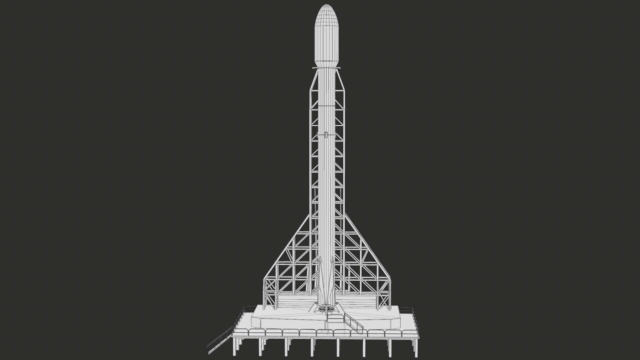 Falcon 9 Launchpad PBR - 3D Model by Locus Models