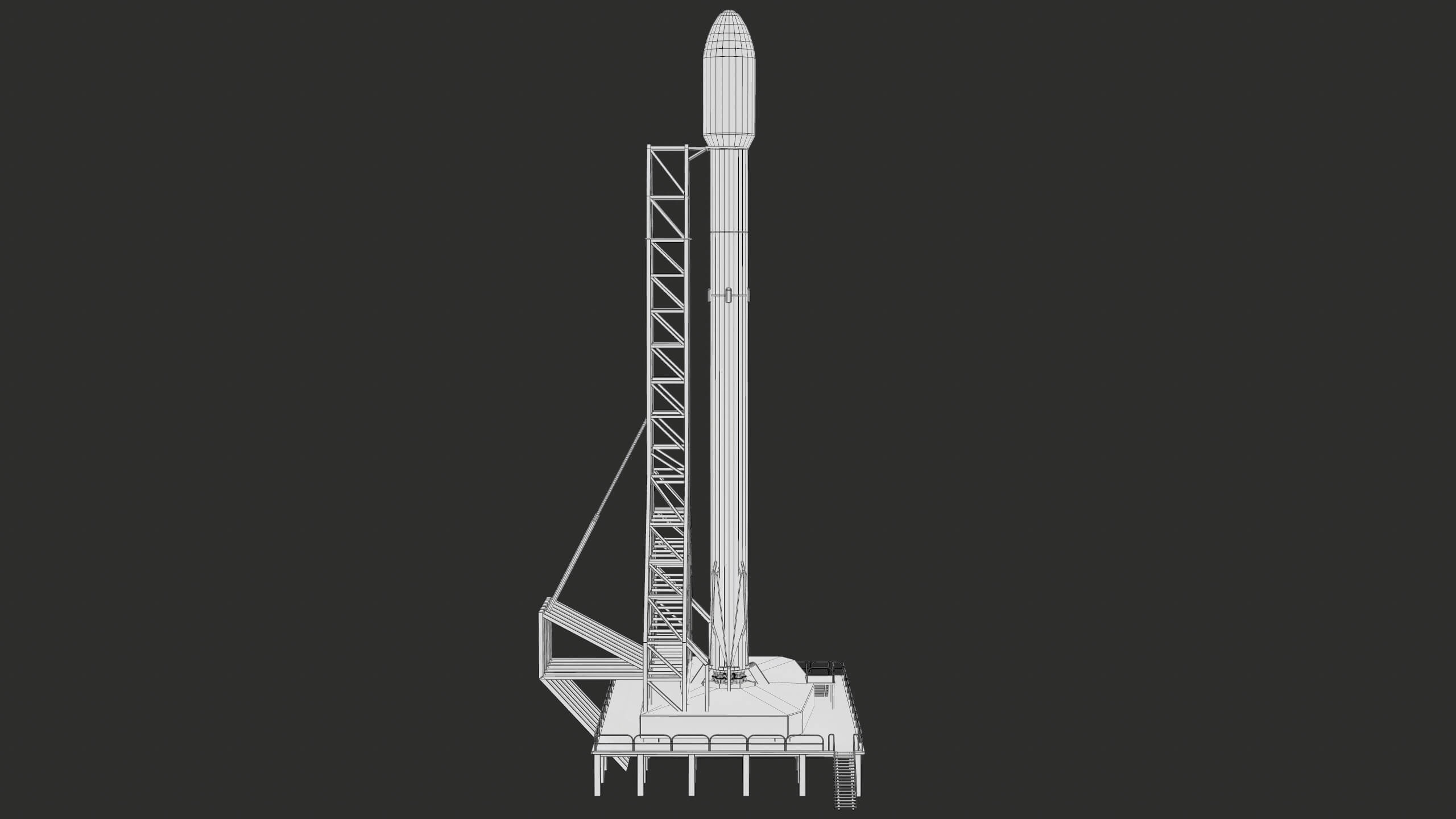 Falcon 9 Launchpad PBR - 3D Model by Locus Models