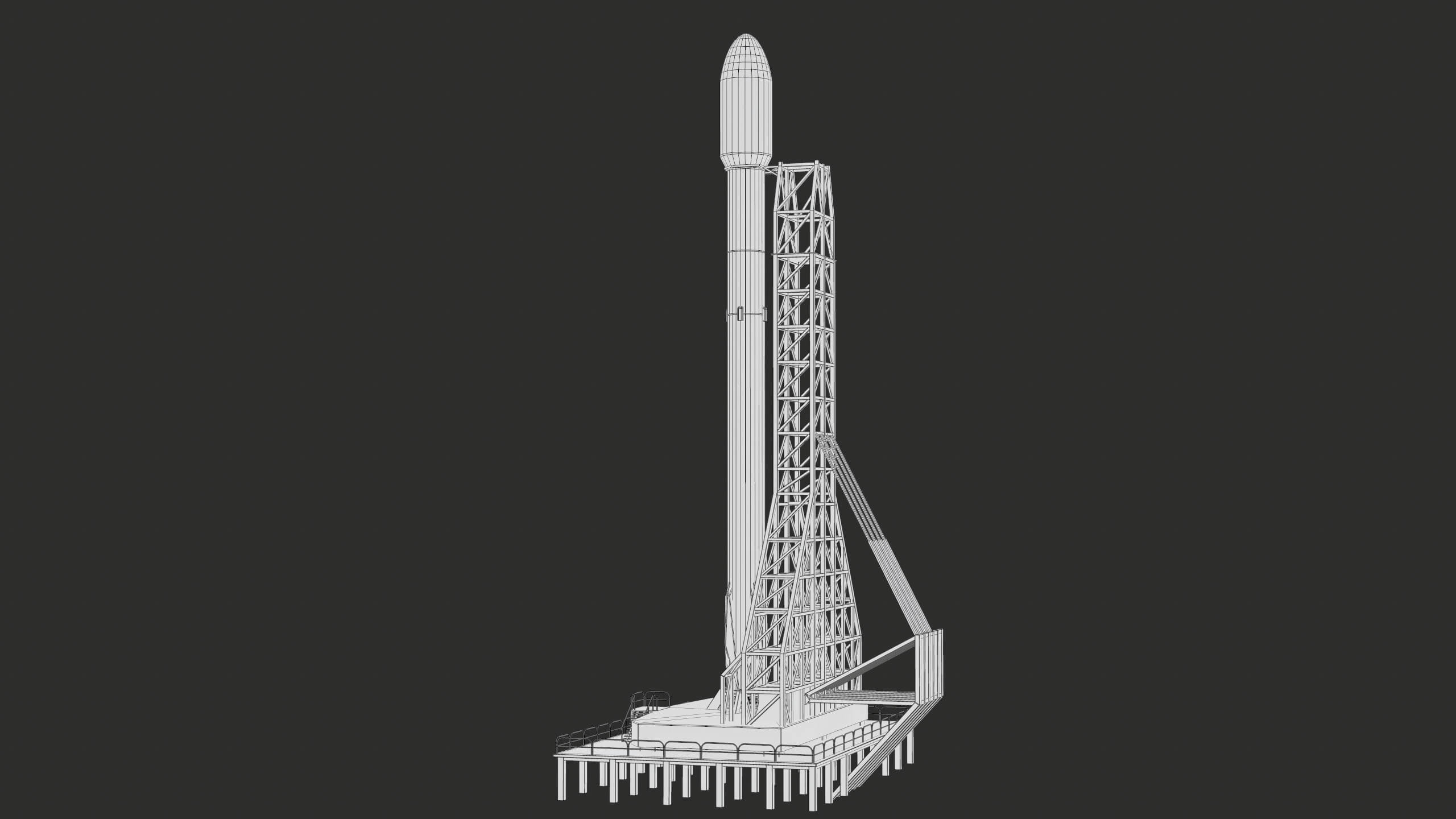 Falcon 9 Launchpad PBR - 3D Model by Locus Models