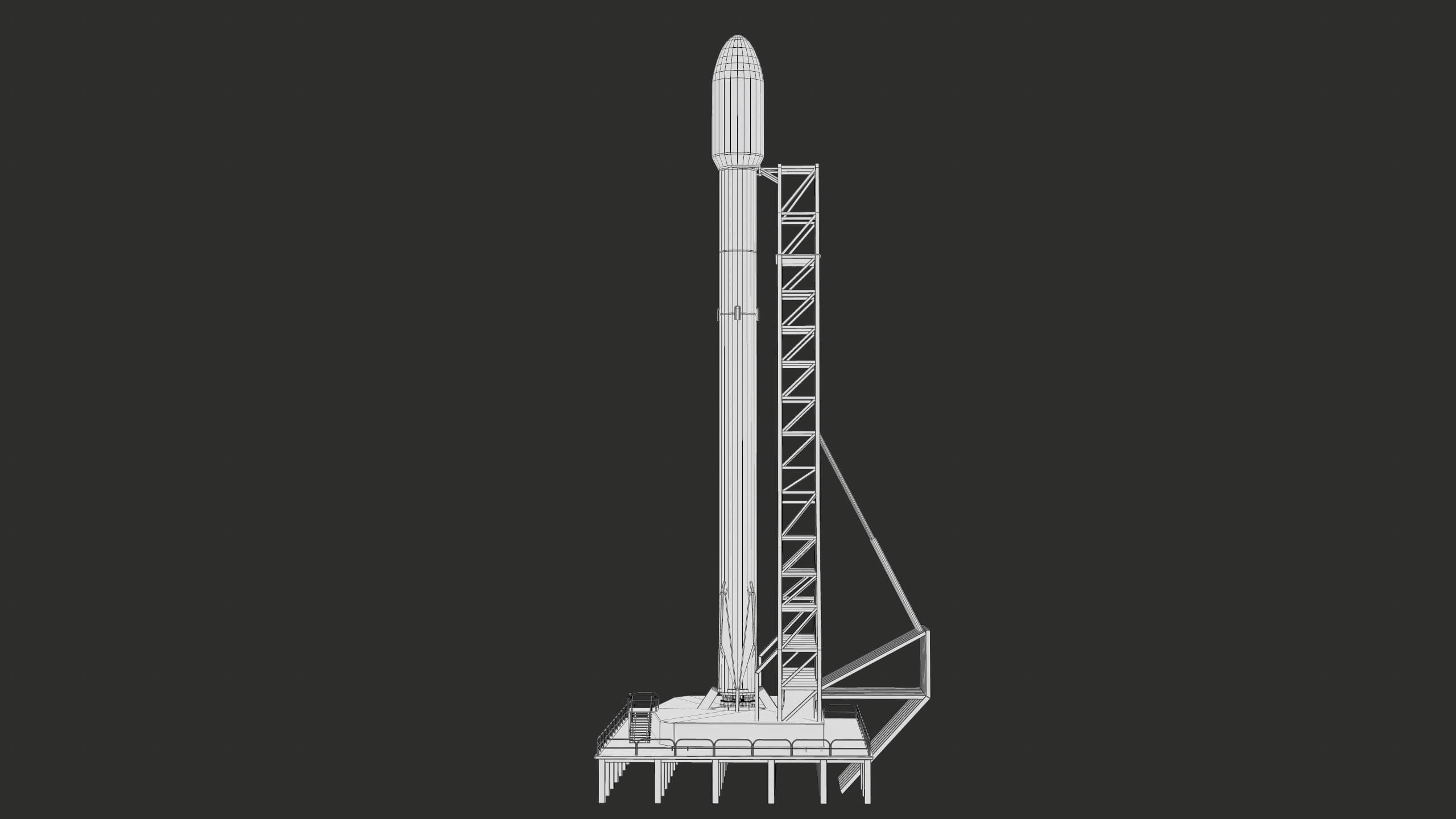 Falcon 9 Launchpad PBR - 3D Model by Locus Models