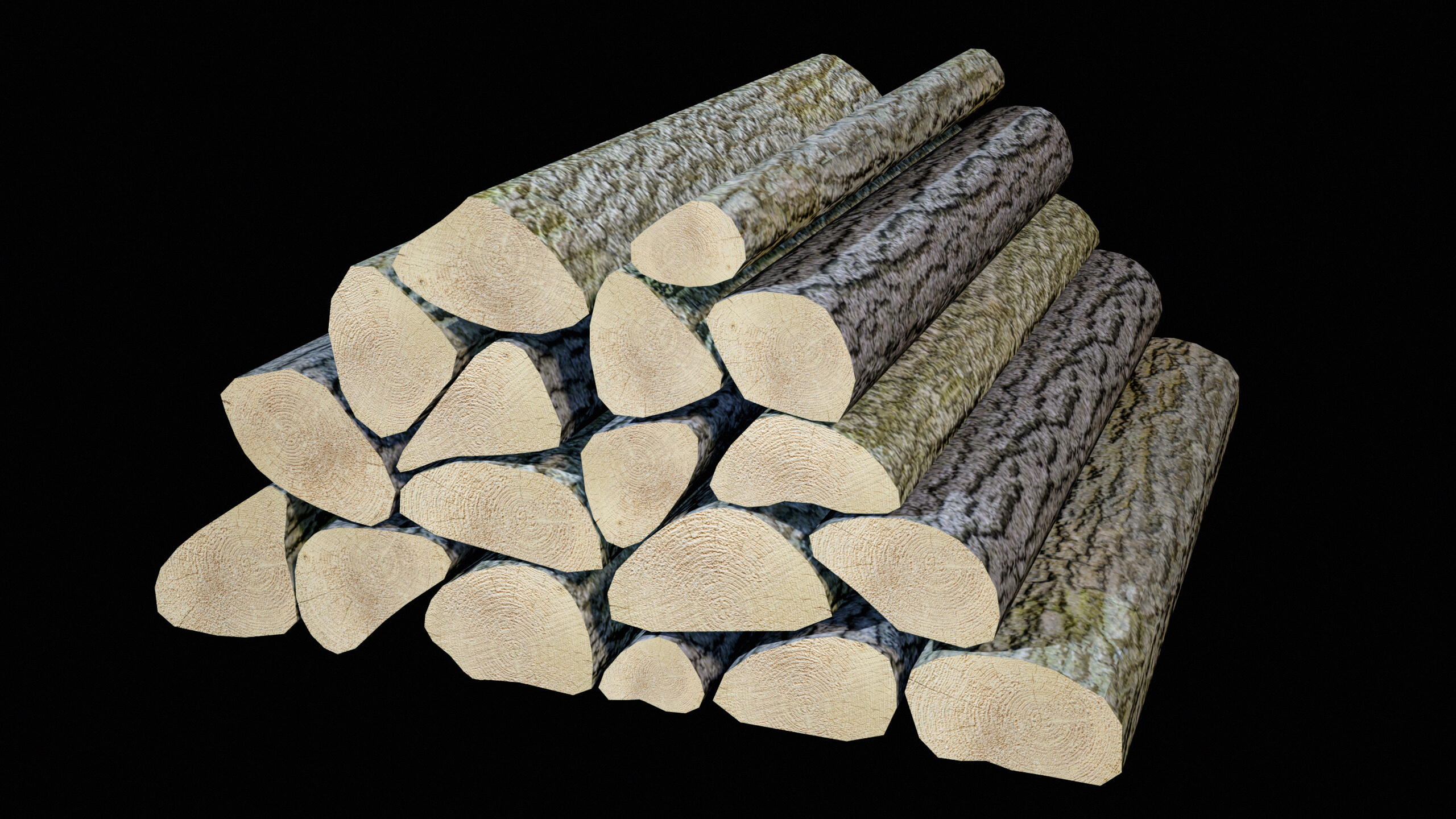 Firewood Game Ready PBR - 3D Model by Locus Models