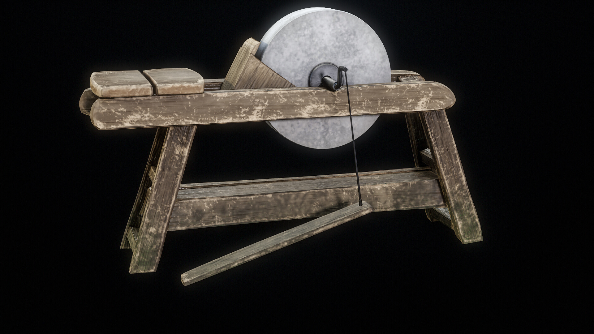 Medieval Low Poly Stone Grinding Station PBR - 3D Model by Locus Models