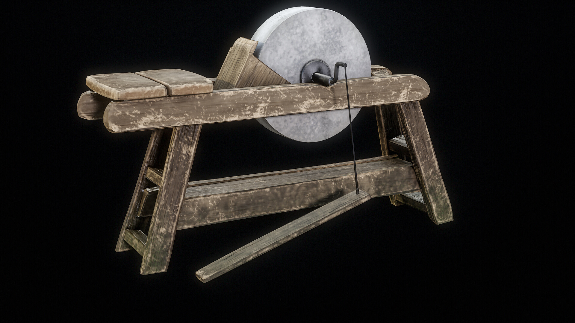 Medieval Low Poly Stone Grinding Station PBR - 3D Model by Locus Models