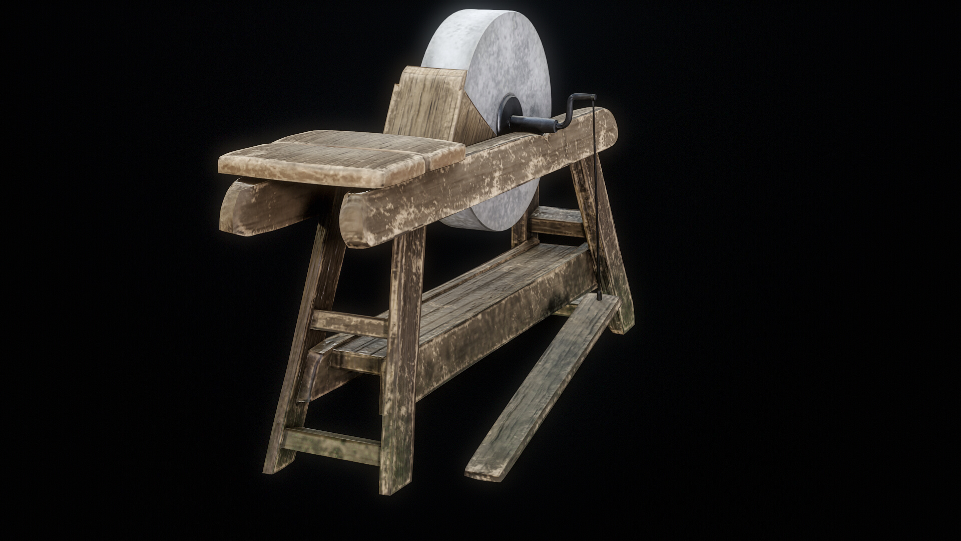Medieval Low Poly Stone Grinding Station PBR - 3D Model by Locus Models