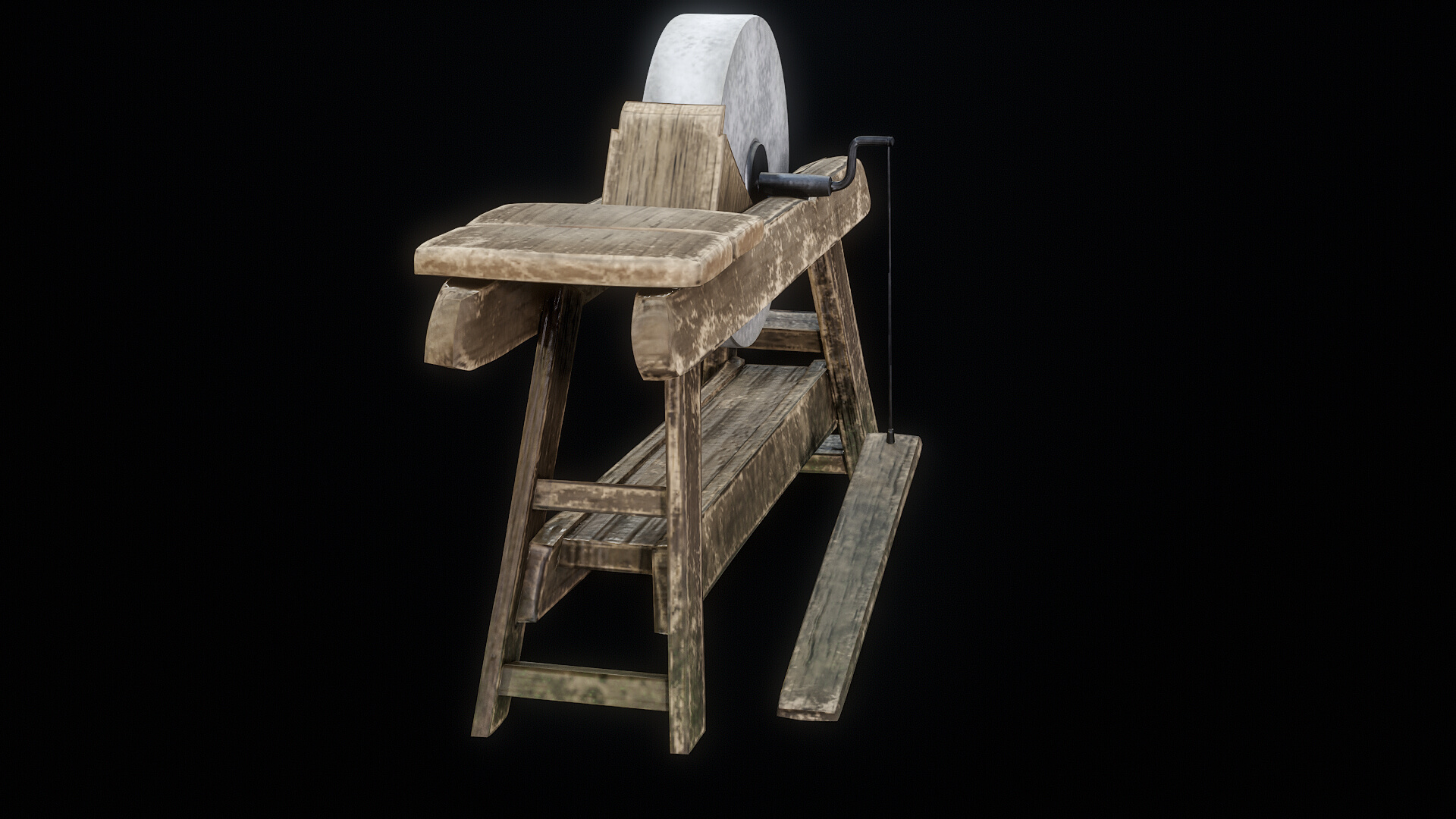 Medieval Low Poly Stone Grinding Station PBR - 3D Model by Locus Models