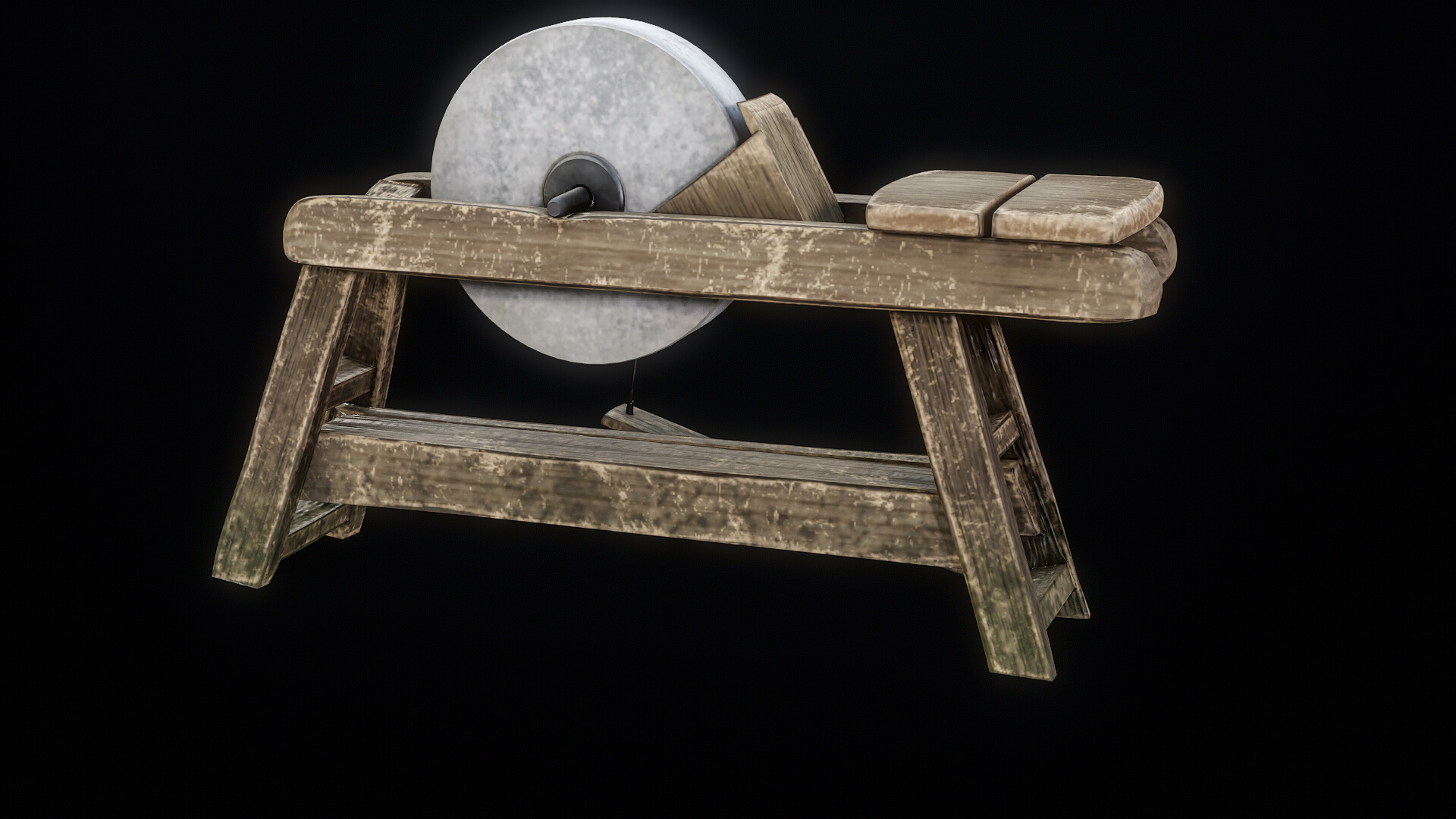 Medieval Low Poly Stone Grinding Station PBR - 3D Model by Locus Models