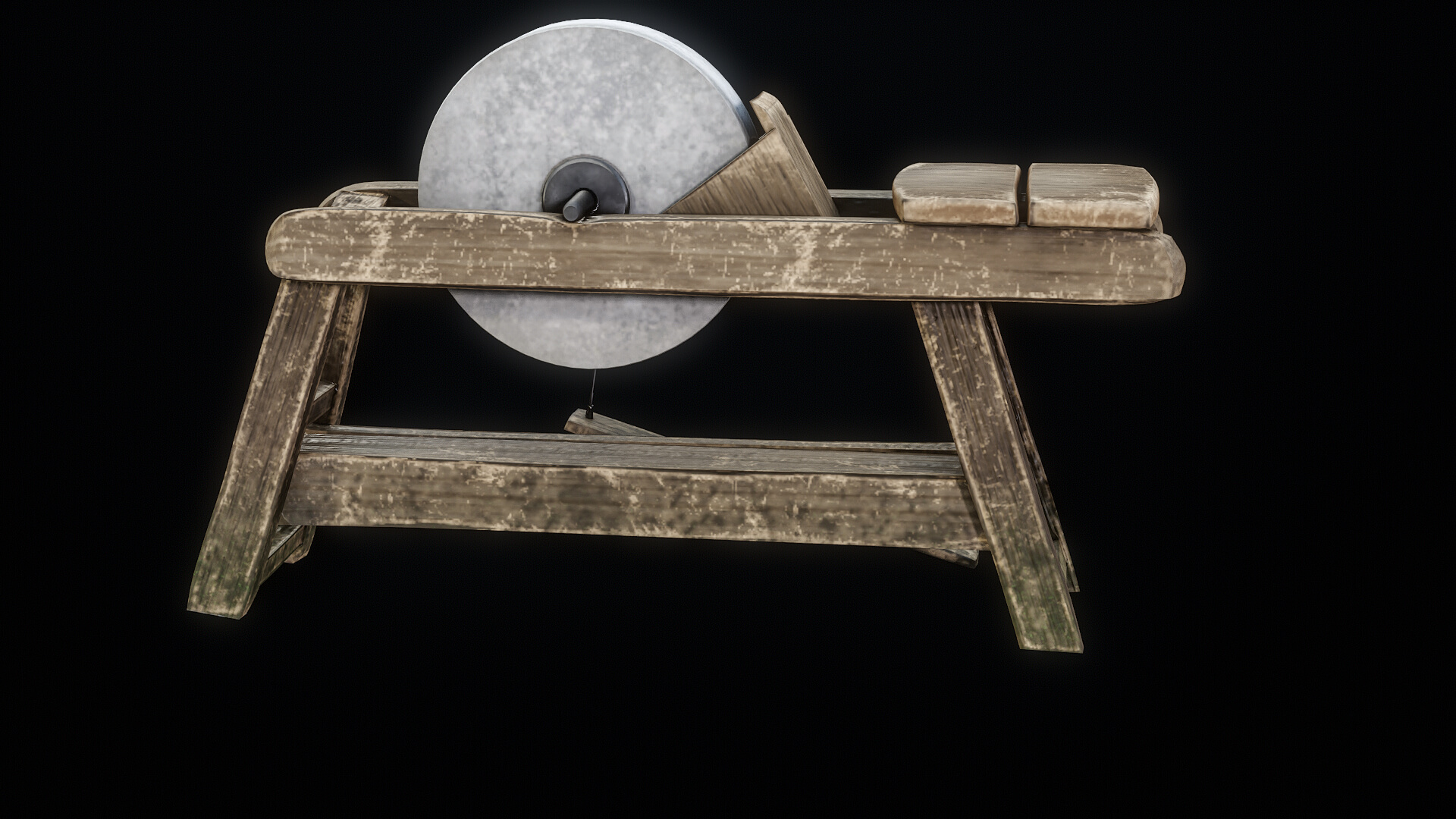 Medieval Low Poly Stone Grinding Station PBR - 3D Model by Locus Models
