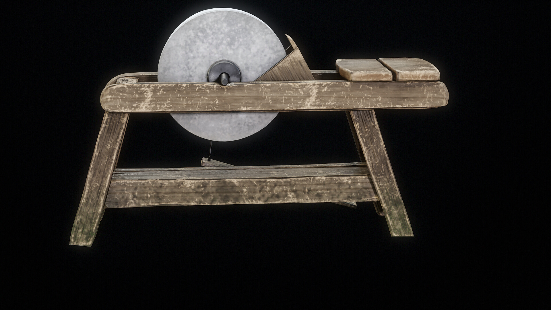 Medieval Low Poly Stone Grinding Station PBR - 3D Model by Locus Models