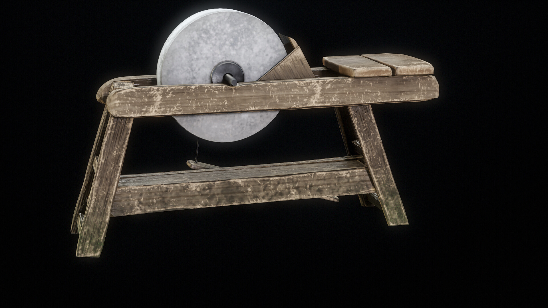 Medieval Low Poly Stone Grinding Station PBR - 3D Model by Locus Models