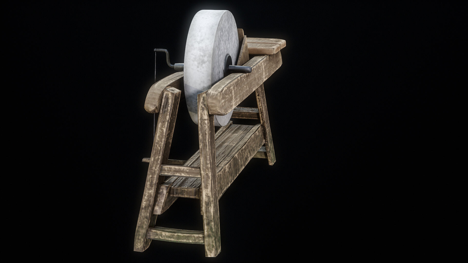 Medieval Low Poly Stone Grinding Station PBR - 3D Model by Locus Models