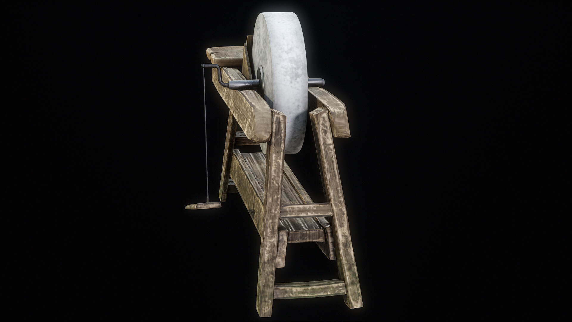 Medieval Low Poly Stone Grinding Station PBR - 3D Model by Locus Models
