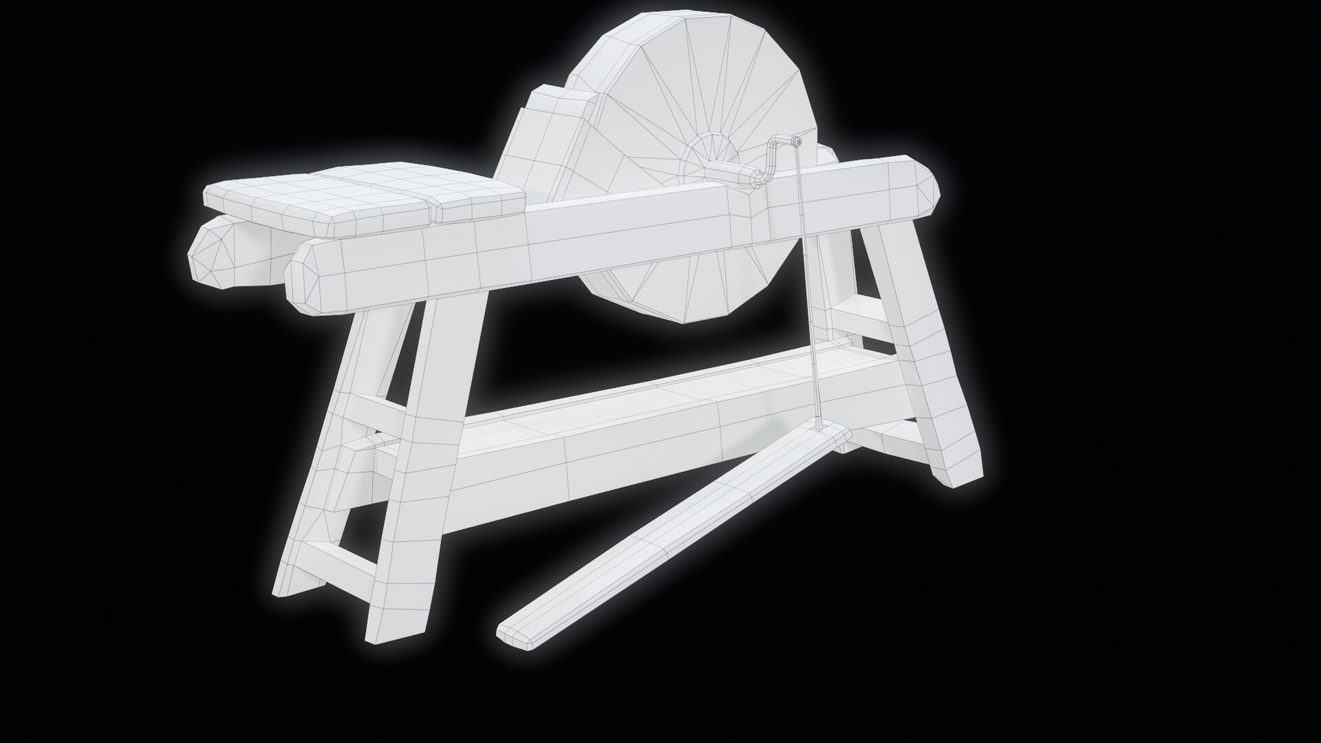 Medieval Low Poly Stone Grinding Station PBR - 3D Model by Locus Models