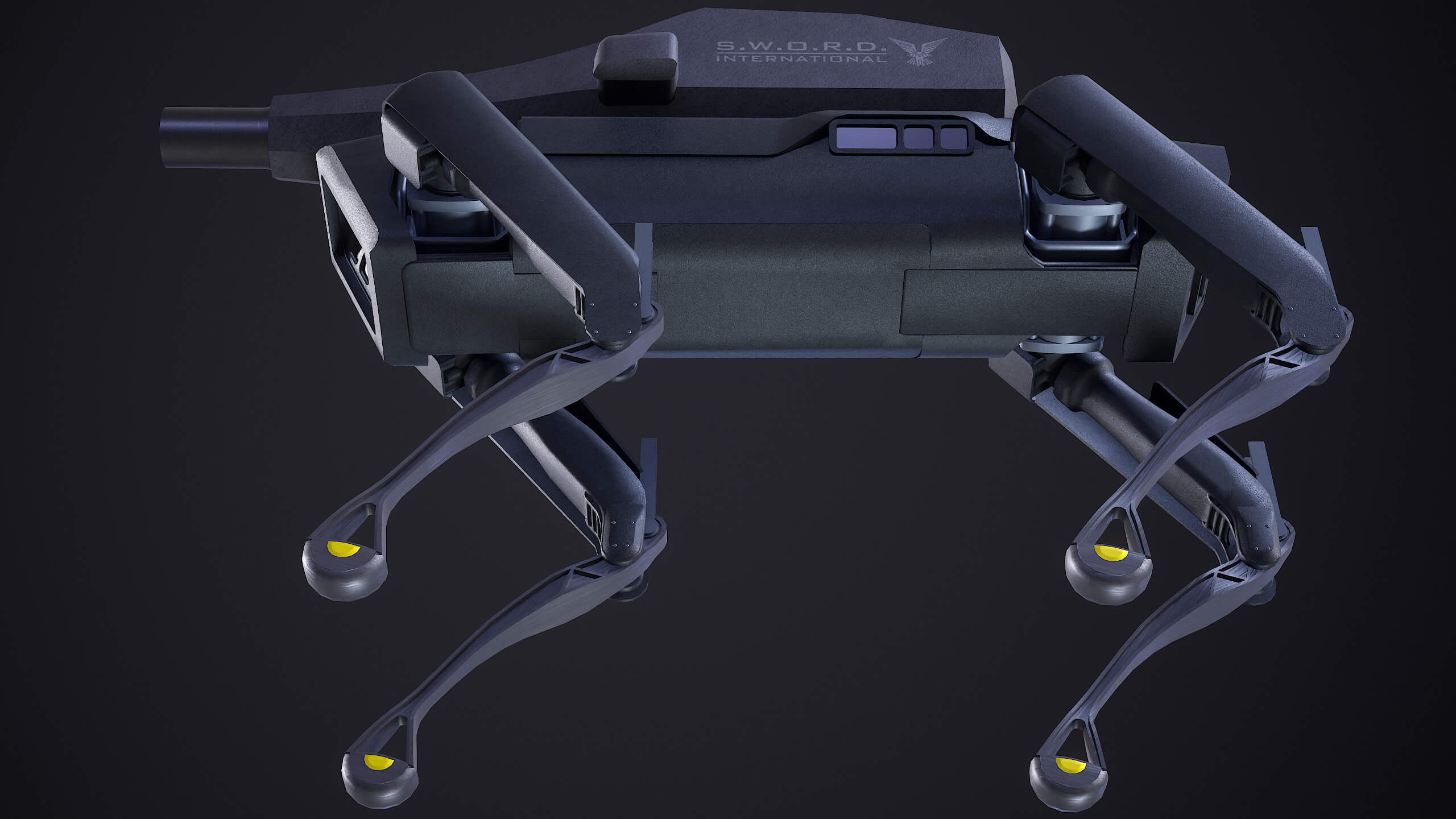 Military Robot Dog With The Rifle PBR - 3D Model by Locus Models