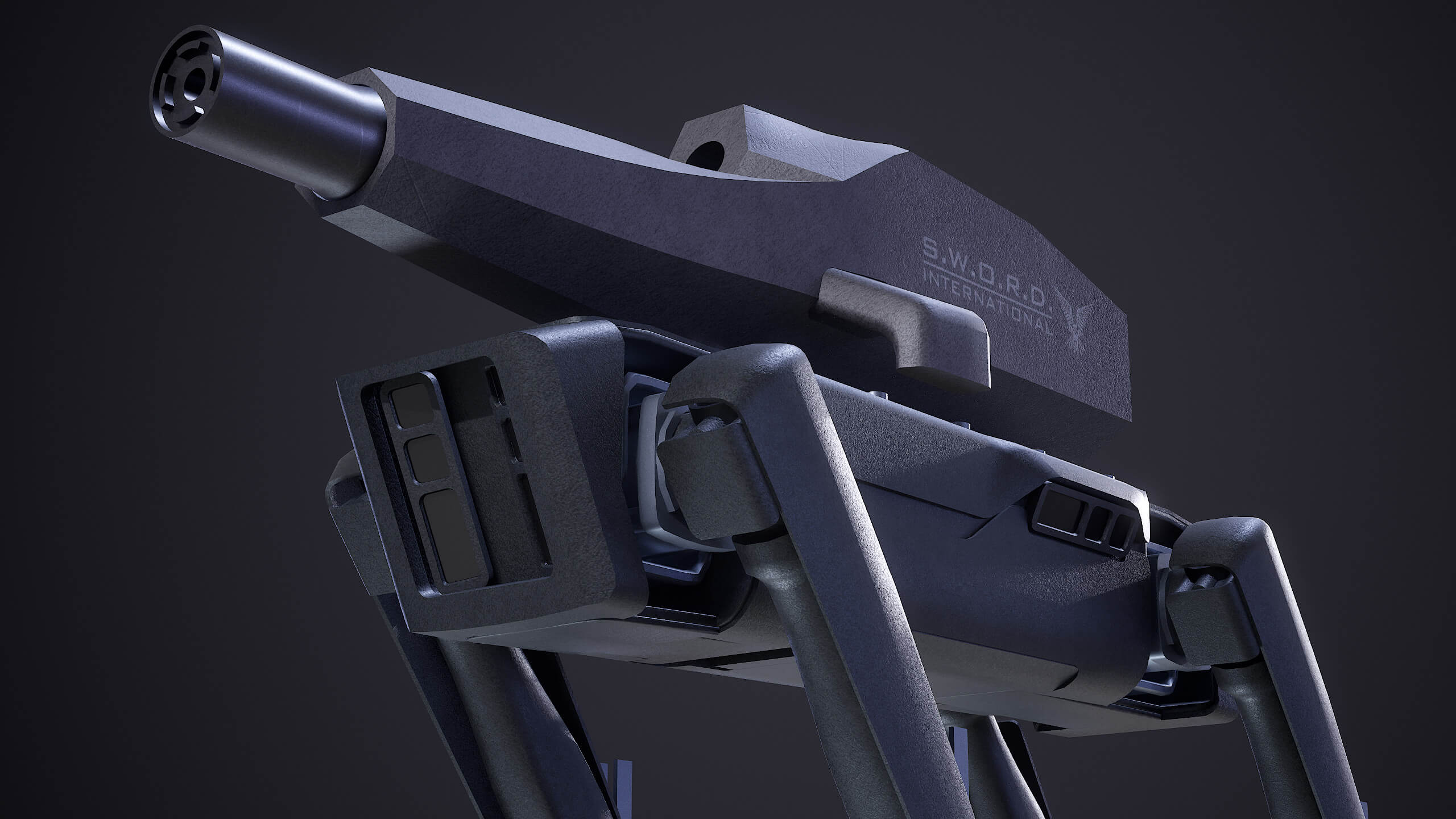 Military Robot Dog With The Rifle PBR - 3D Model by Locus Models