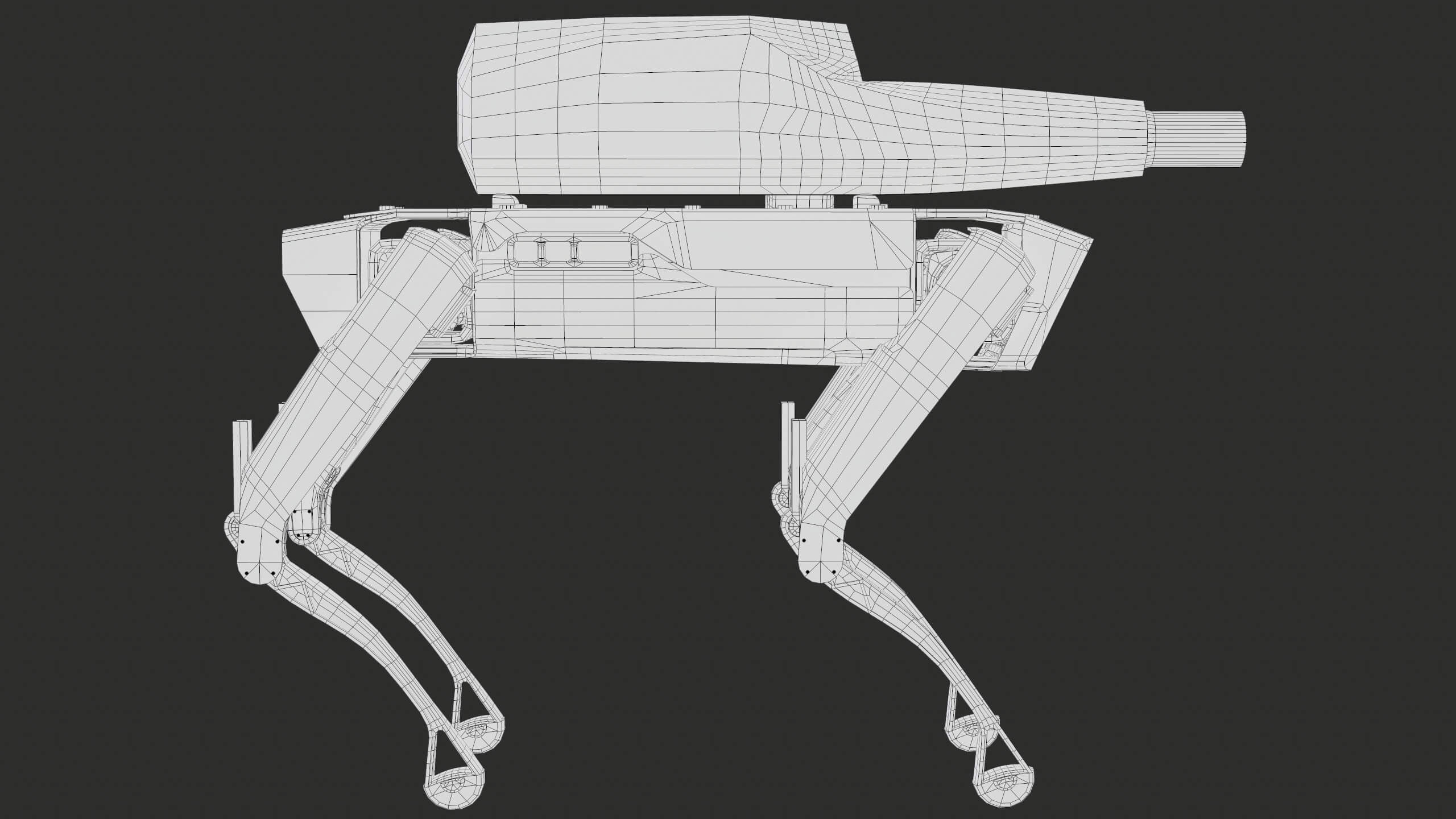 Military Robot Dog With The Rifle PBR - 3D Model by Locus Models