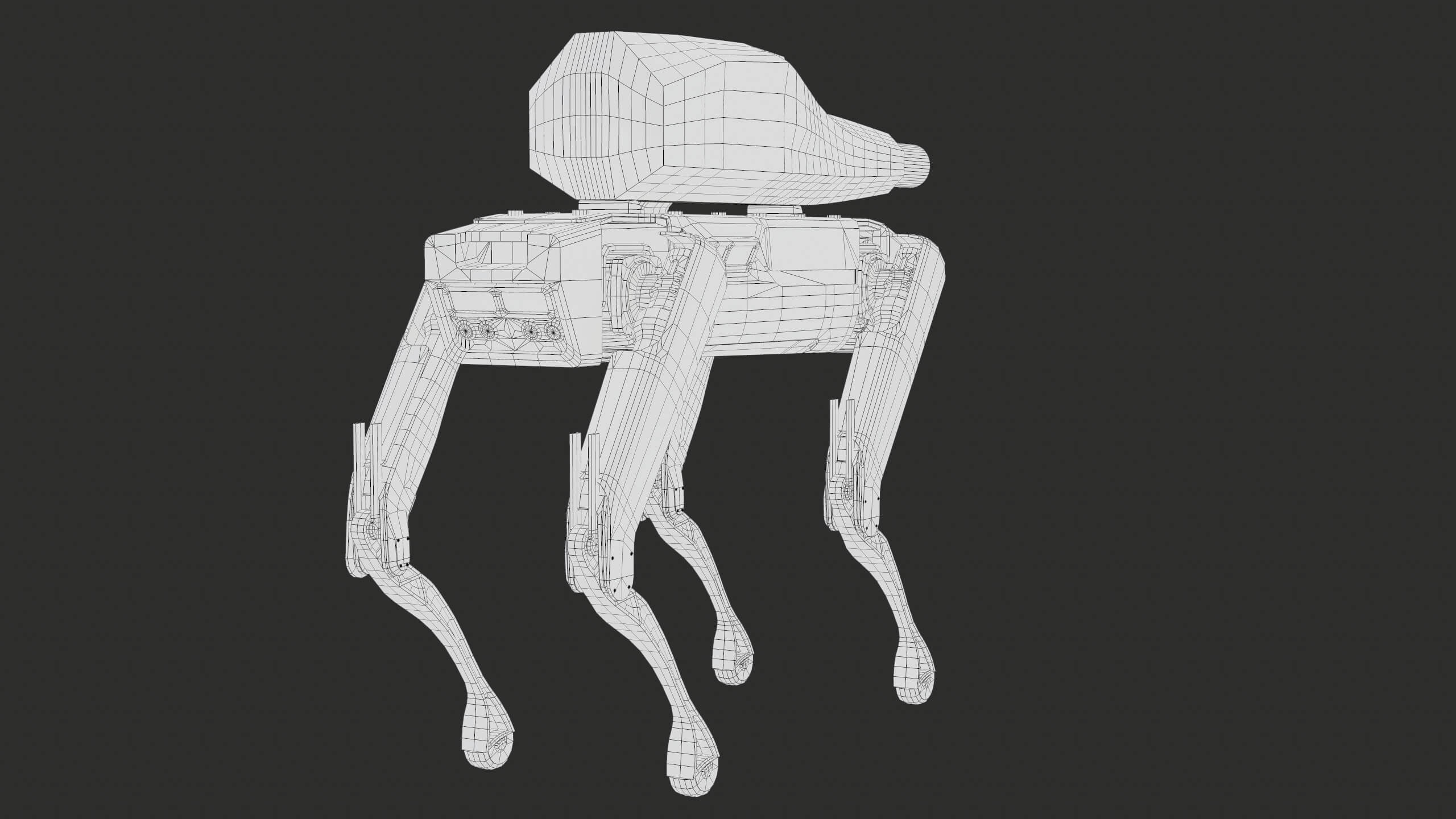 Military Robot Dog With The Rifle PBR - 3D Model by Locus Models