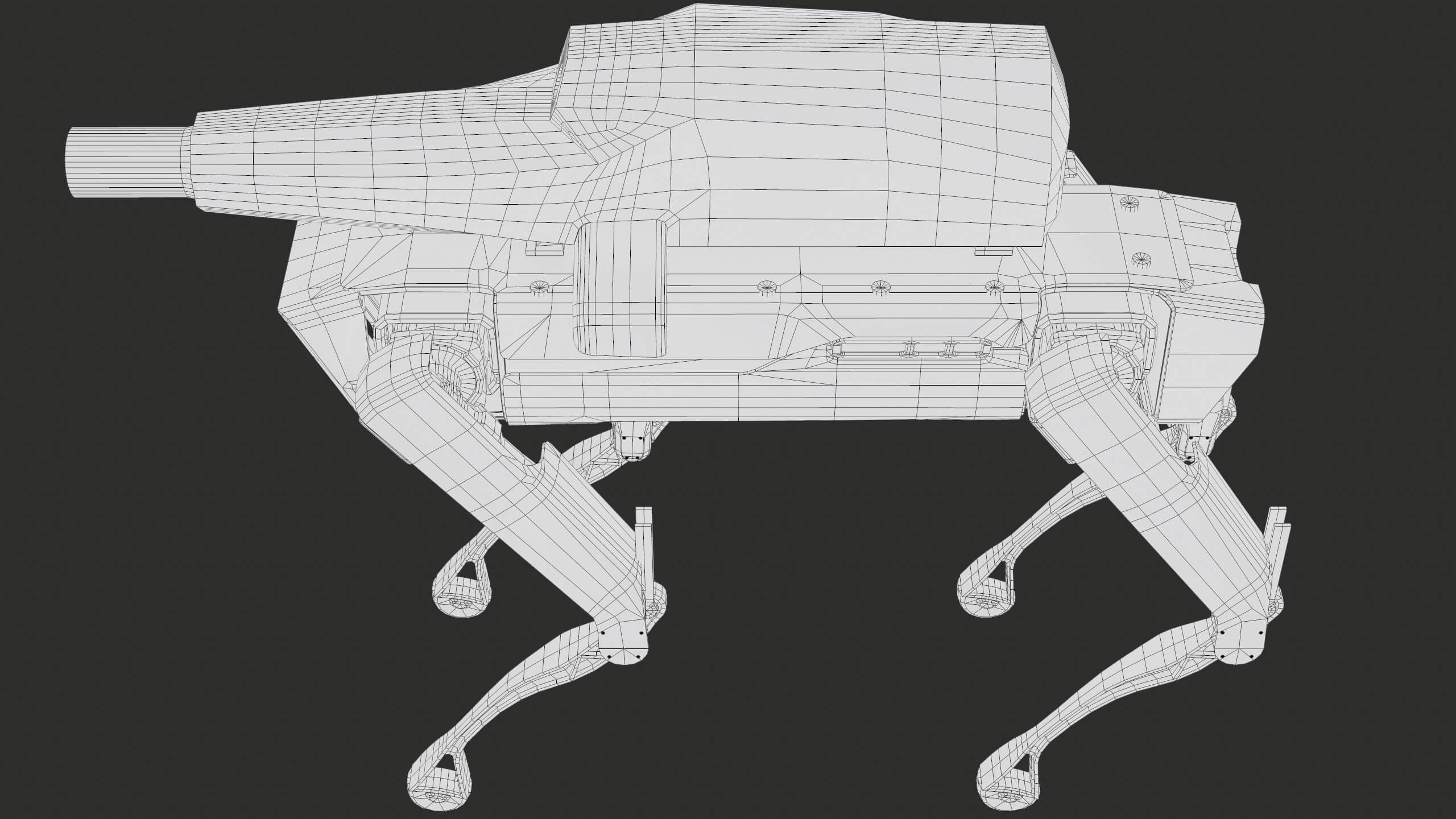 Military Robot Dog With The Rifle PBR - 3D Model by Locus Models