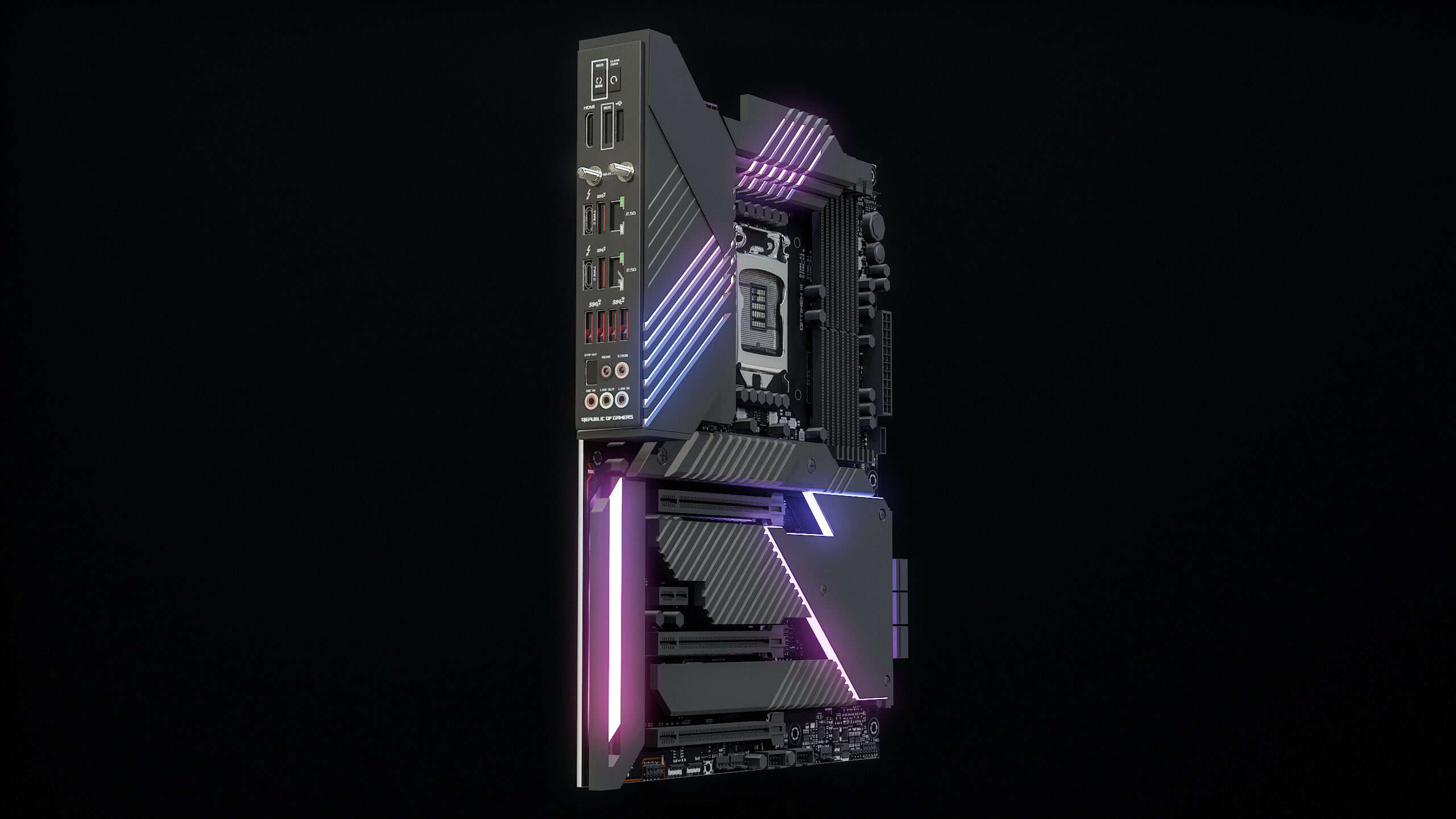 Modern PC Gaming Motherboard PBR - 3D Model by Locus Models