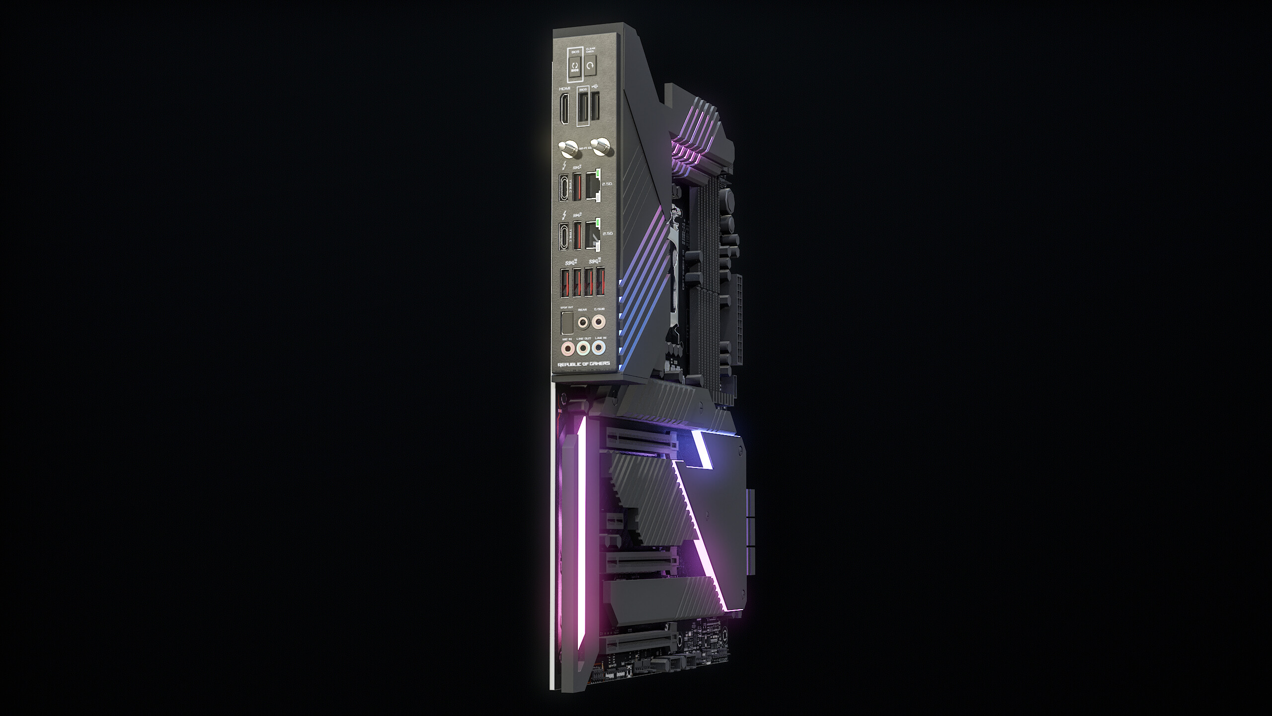 Modern PC Gaming Motherboard PBR - 3D Model by Locus Models