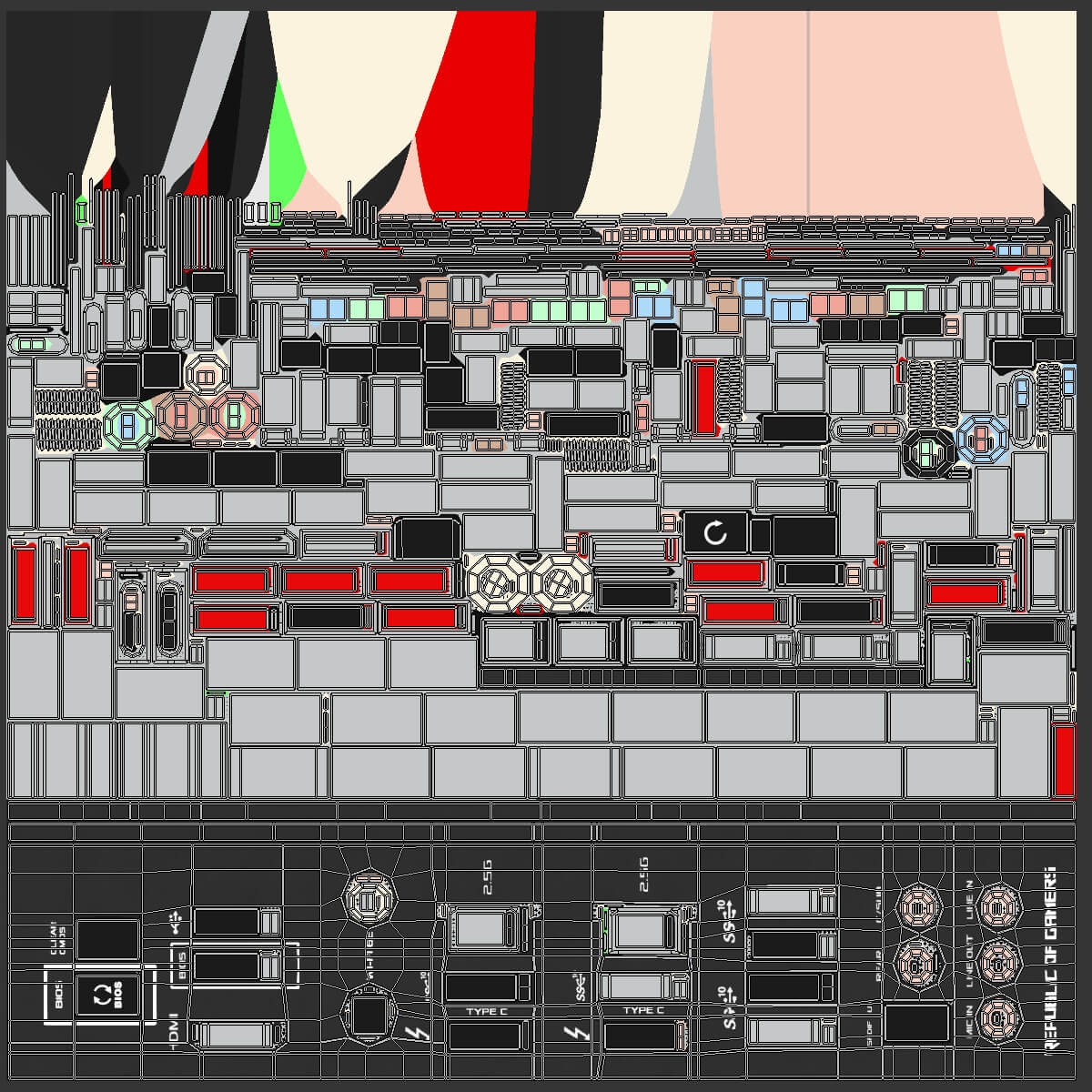 Modern PC Gaming Motherboard PBR - 3D Model by Locus Models