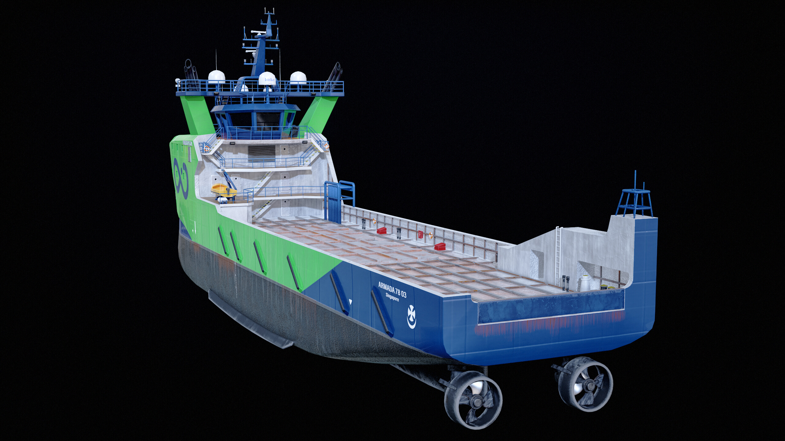 Multipurpose Vessel Usv Mothership Armada 7803 PBR - 3D Model by Locus ...