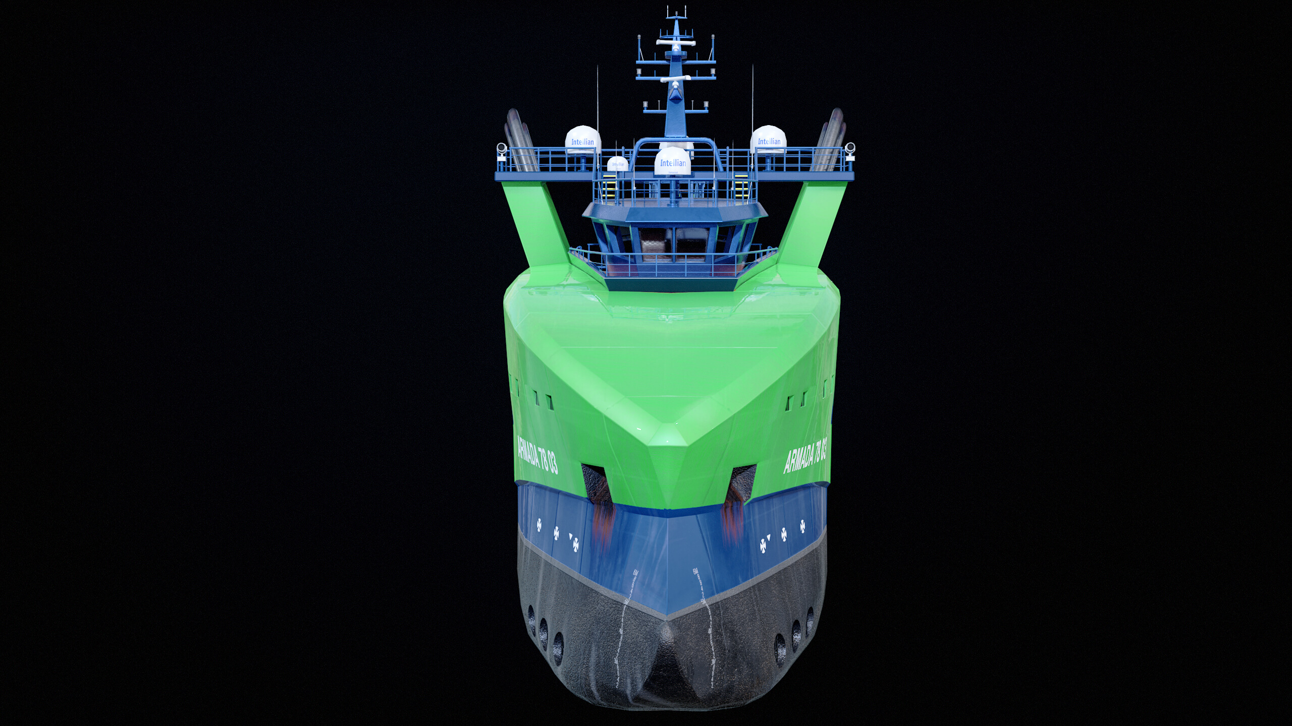 Multipurpose Vessel Usv Mothership Armada 7803 With Cranes - 3D Model ...