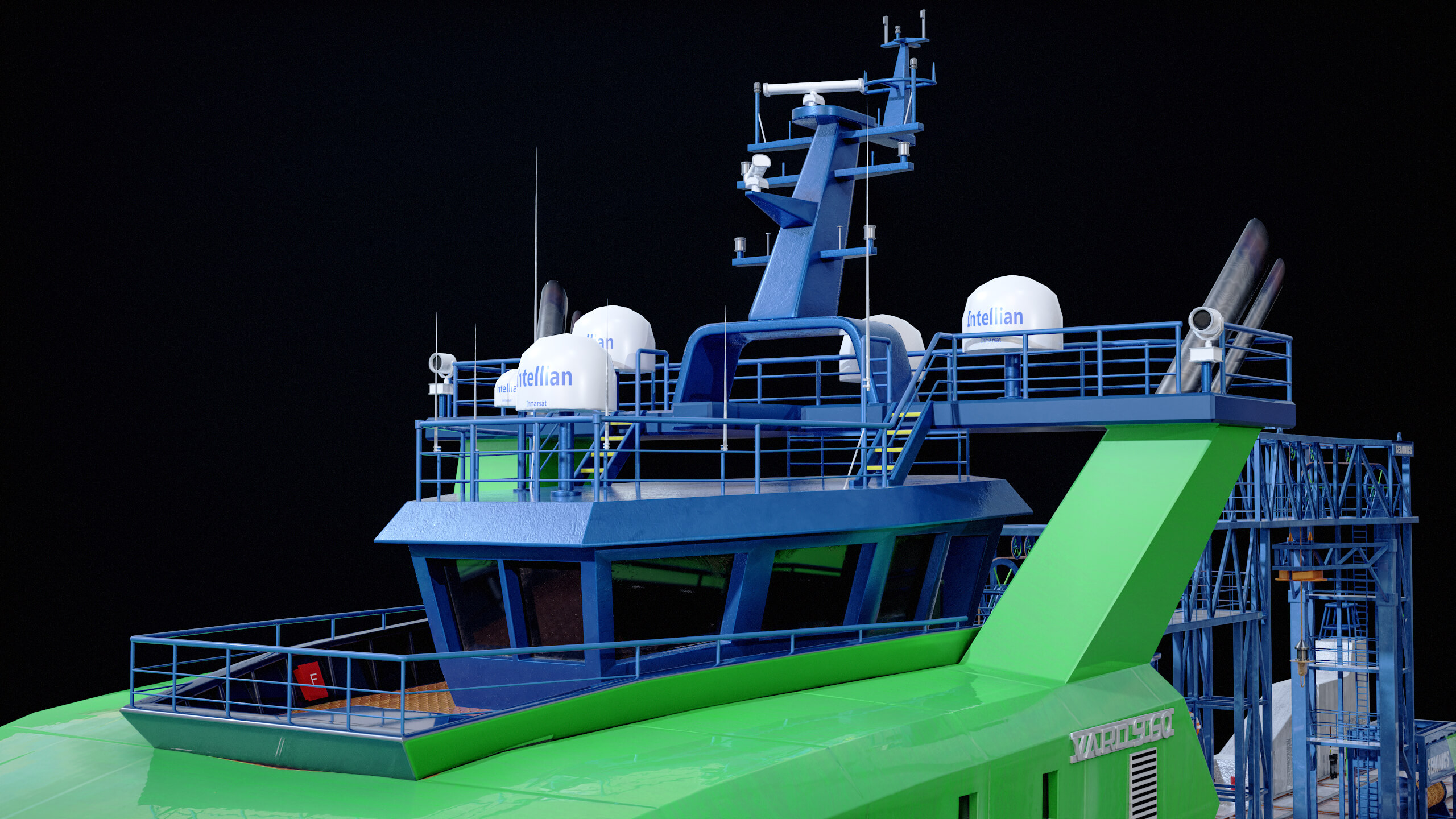 Multipurpose Vessel Usv Mothership Armada 7803 With Cranes - 3D Model ...