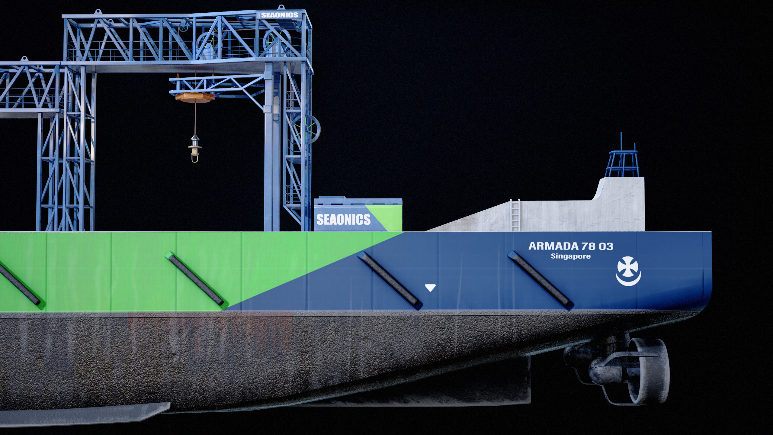 Multipurpose Vessel Usv Mothership Armada 7803 With Cranes - 3D Model ...