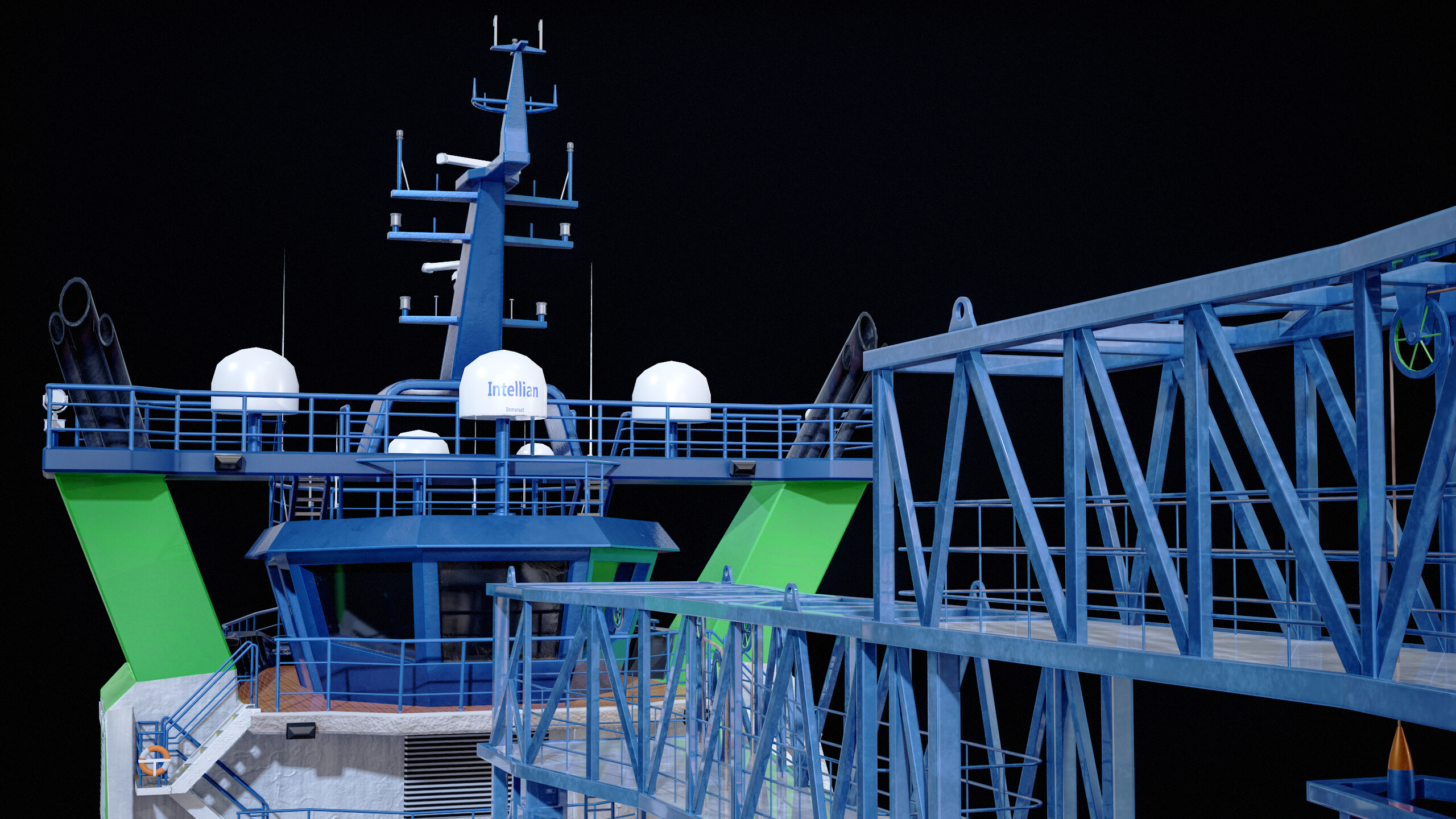 Multipurpose Vessel Usv Mothership Armada 7803 With Cranes - 3D Model ...