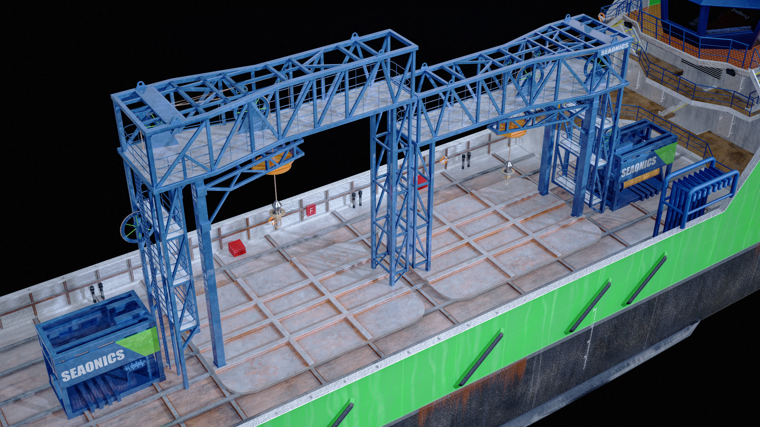 Multipurpose Vessel Usv Mothership Armada 7803 With Cranes - 3D Model ...