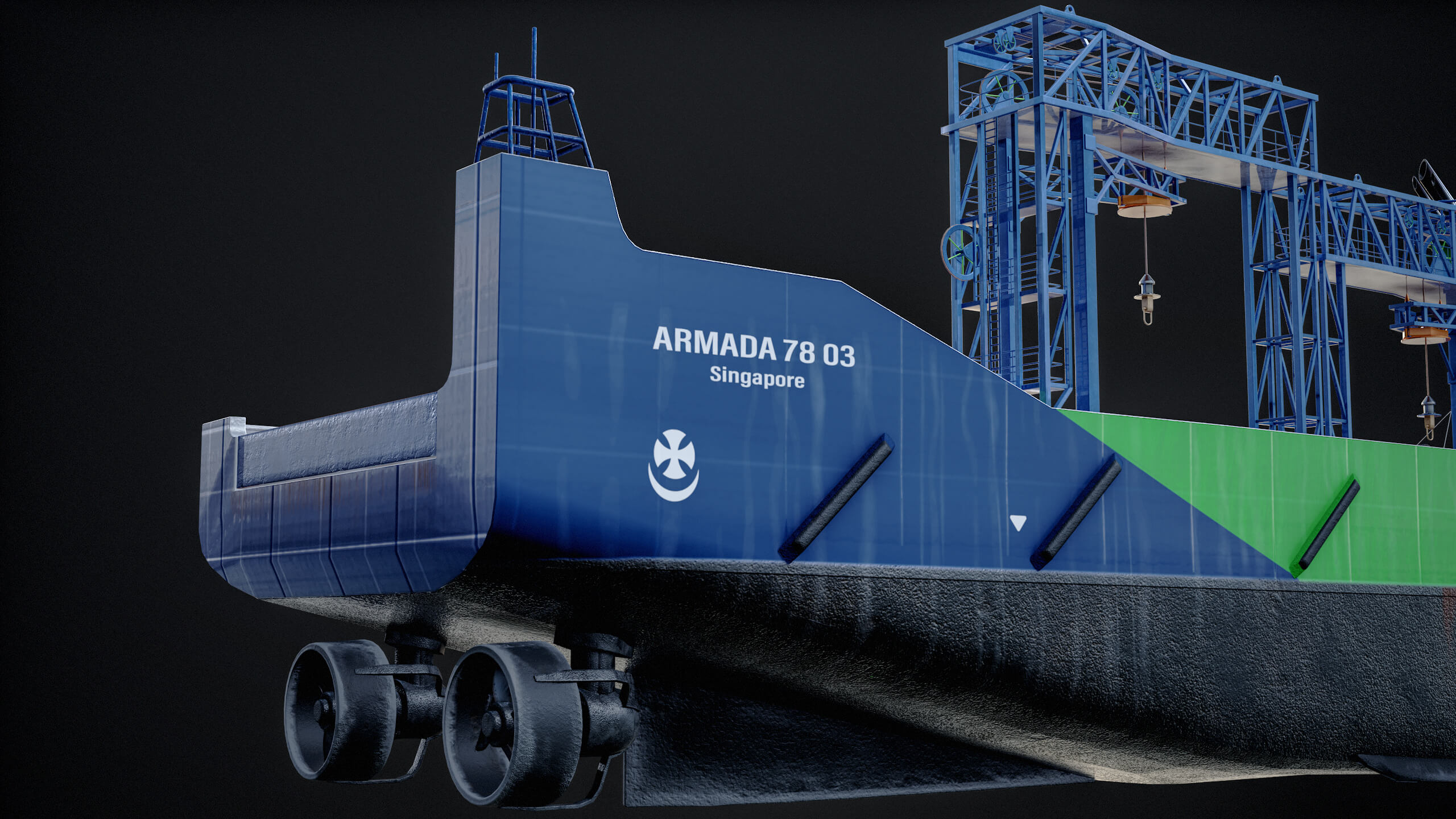 Multipurpose Vessel Usv Mothership Armada 7803 With Cranes - 3D Model ...