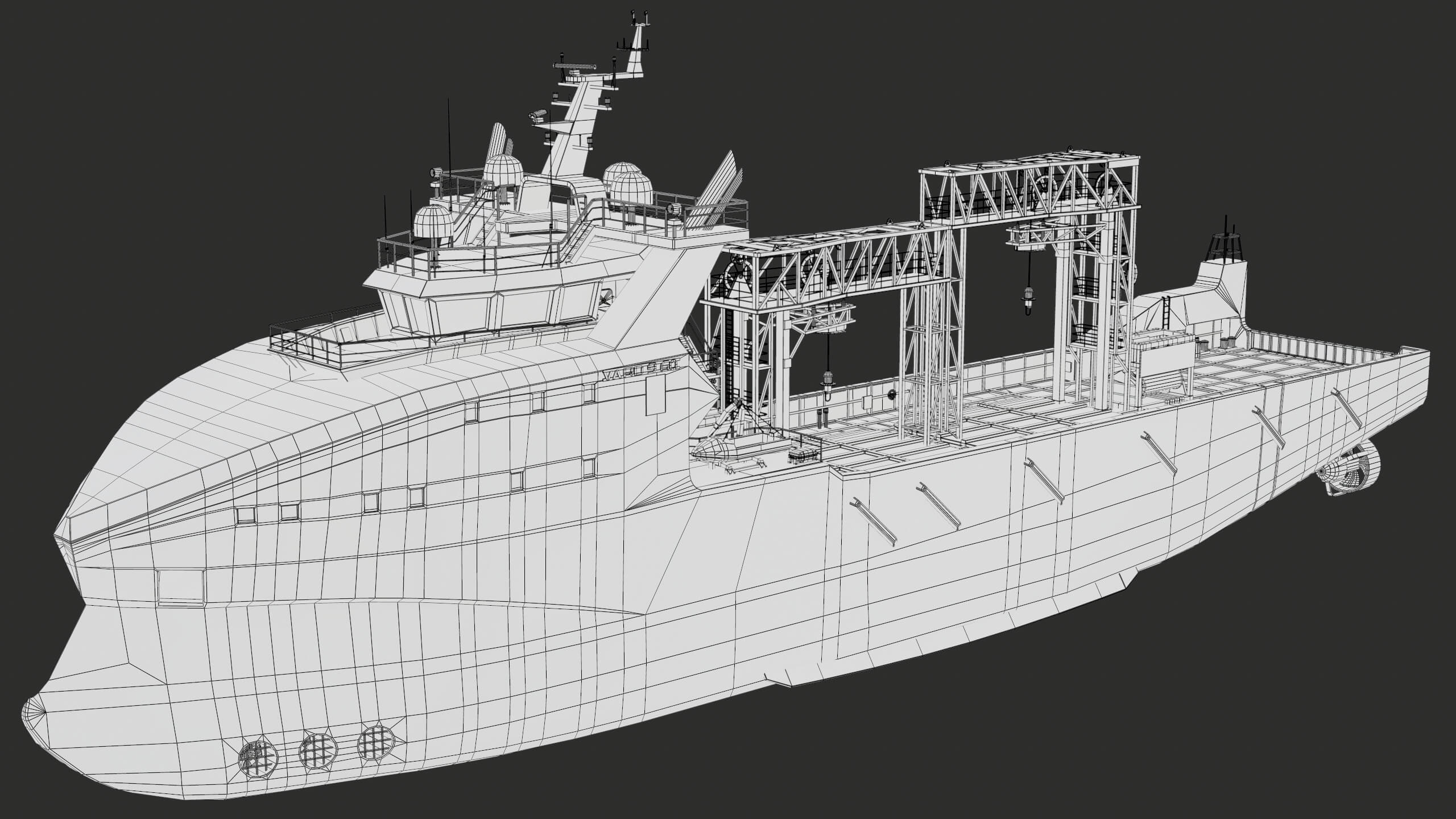 Multipurpose Vessel Usv Mothership Armada 7803 With Cranes - 3D Model ...