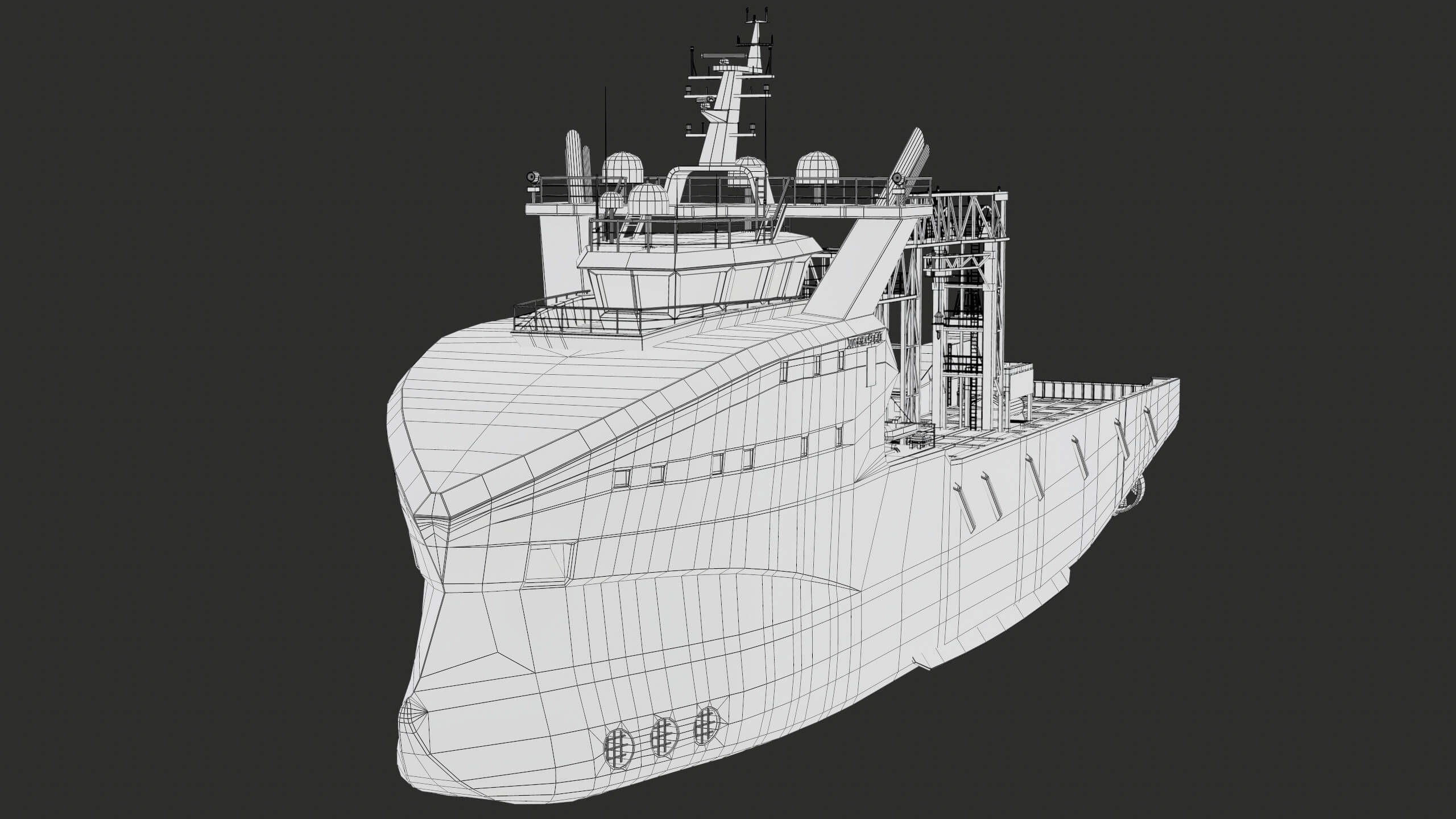 Multipurpose Vessel Usv Mothership Armada 7803 With Cranes - 3D Model by Locus Models