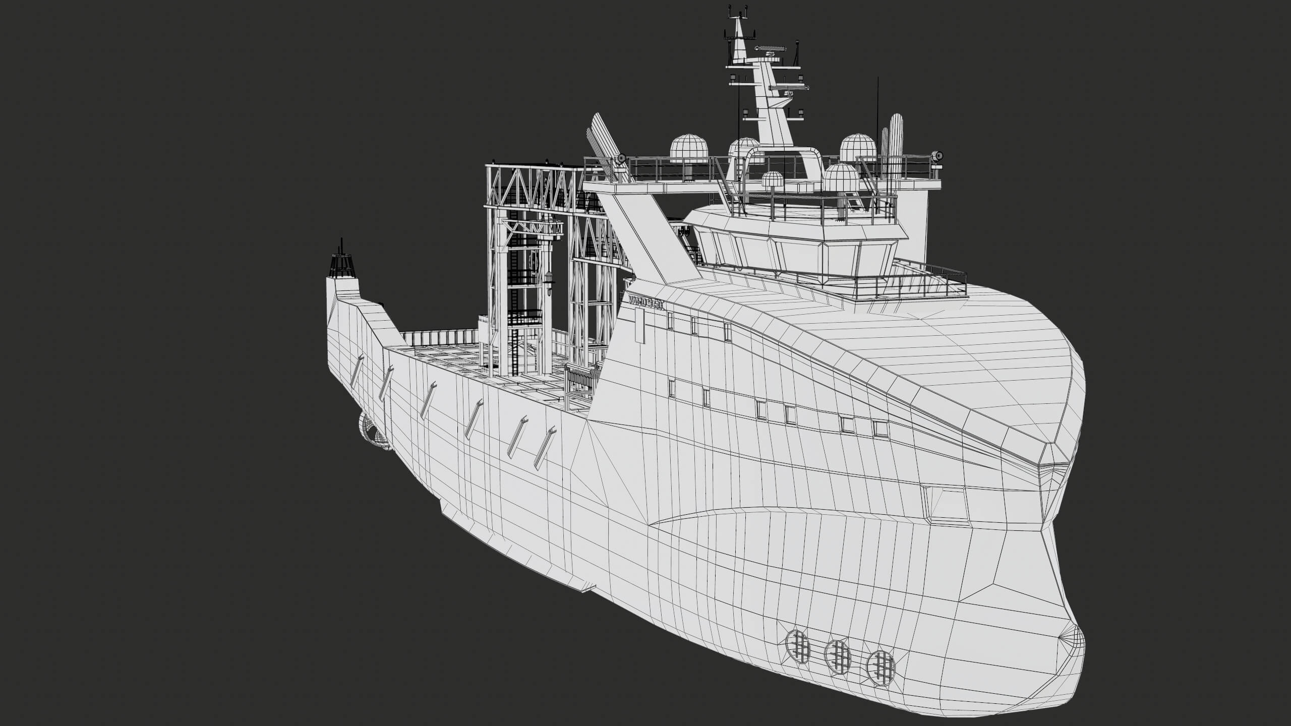 Multipurpose Vessel Usv Mothership Armada 7803 With Cranes - 3D Model ...