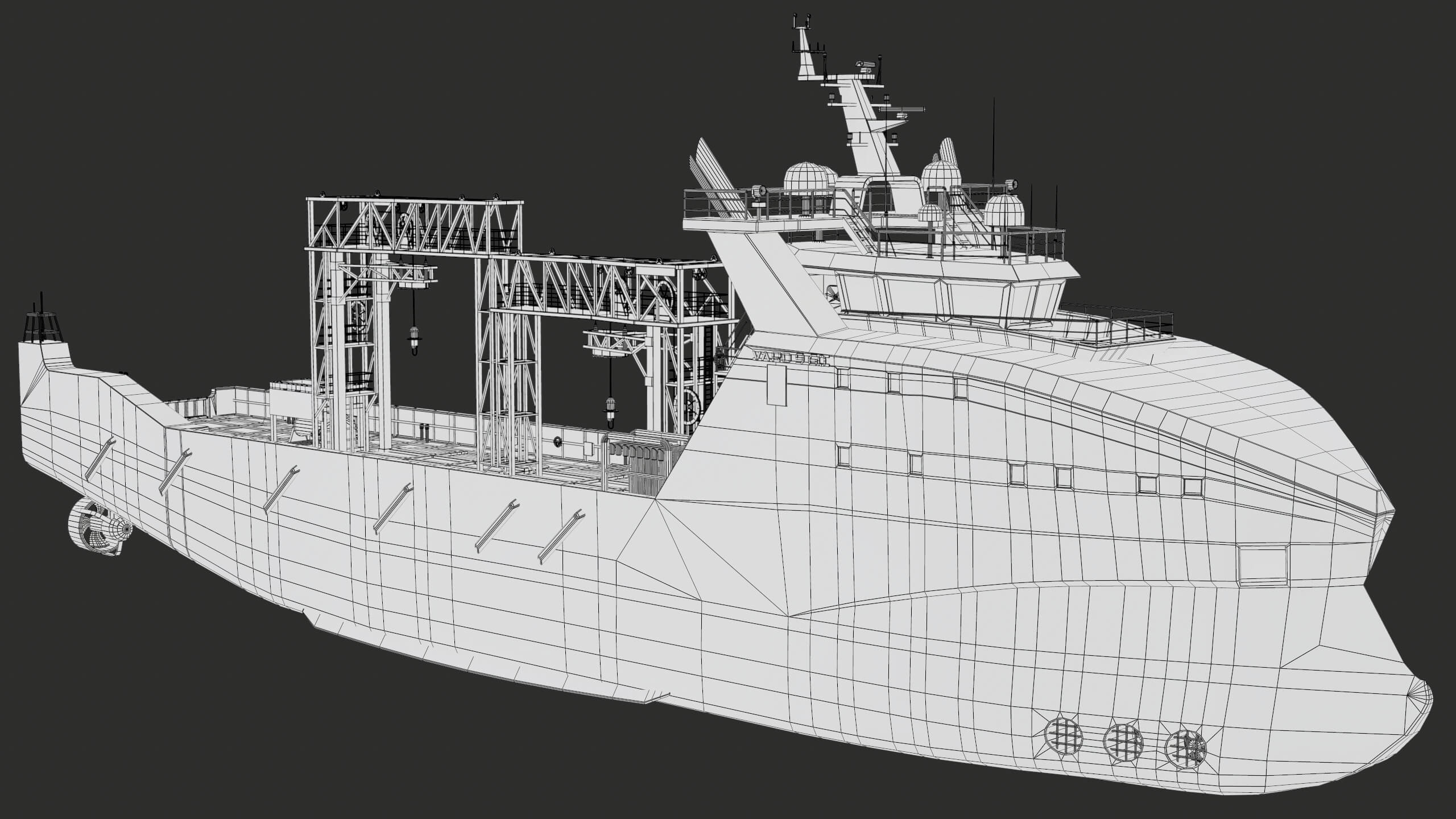 Multipurpose Vessel Usv Mothership Armada 7803 With Cranes - 3D Model ...