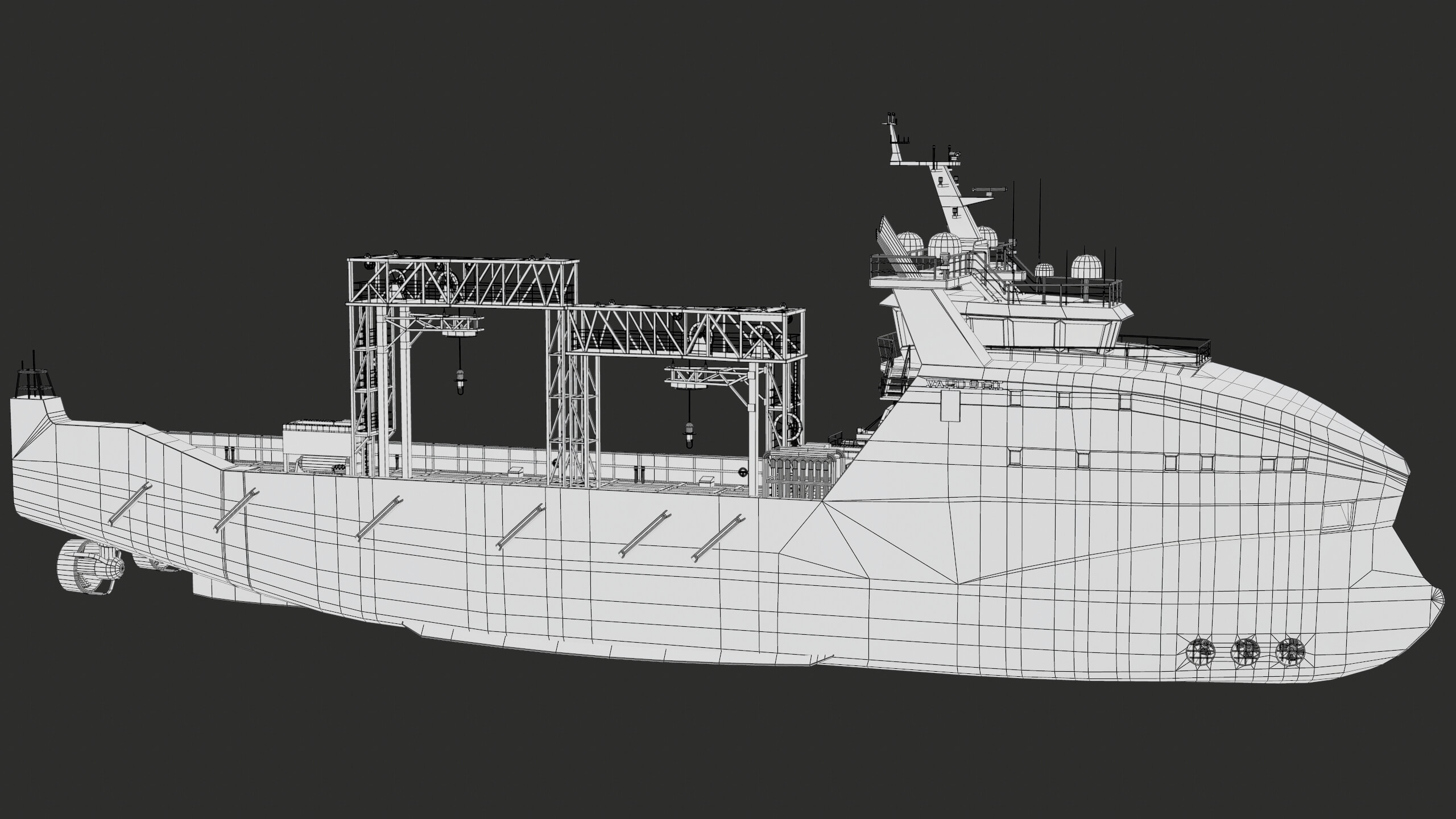 Multipurpose Vessel Usv Mothership Armada 7803 With Cranes - 3D Model ...