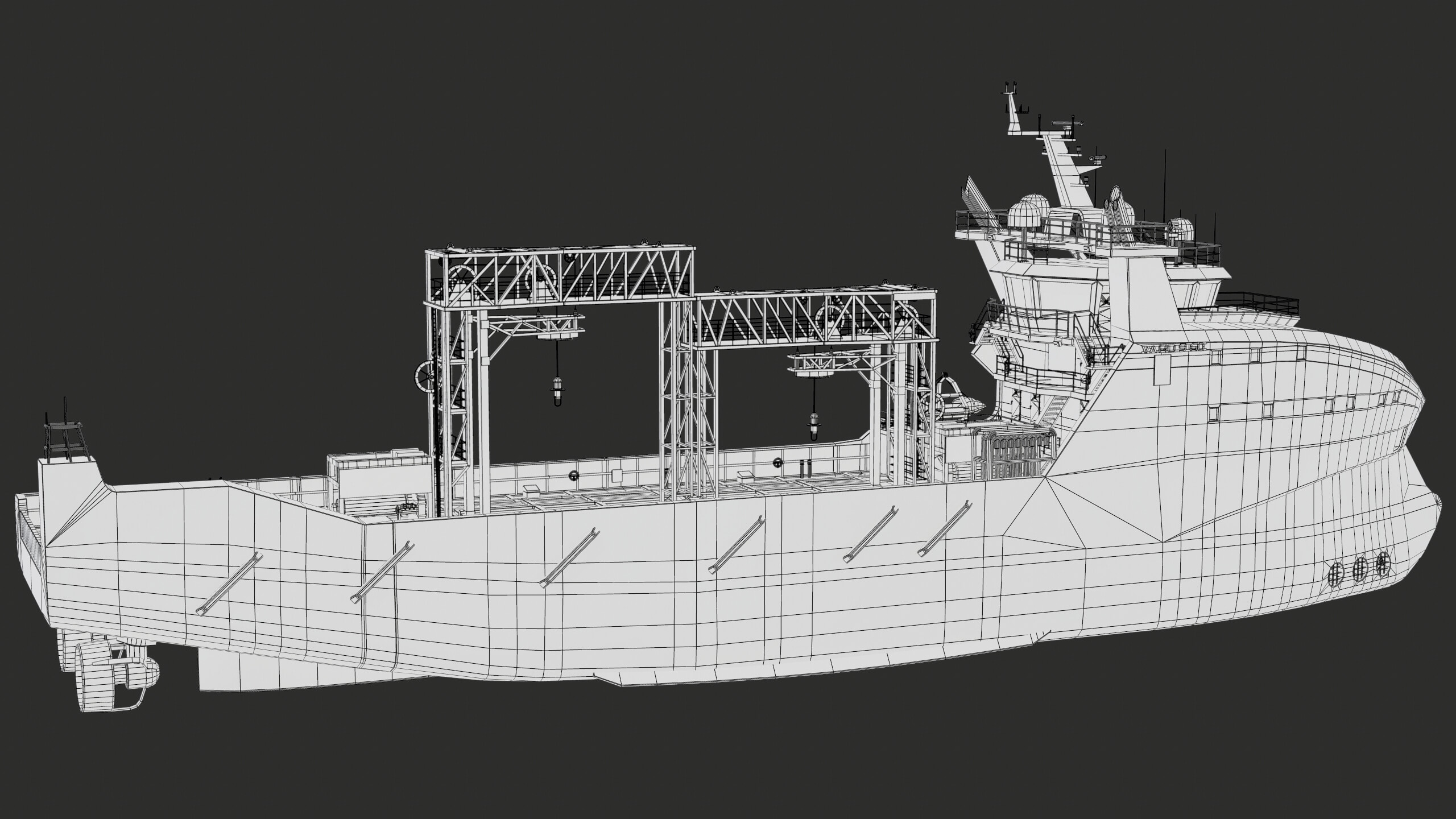 Multipurpose Vessel Usv Mothership Armada 7803 With Cranes - 3D Model ...