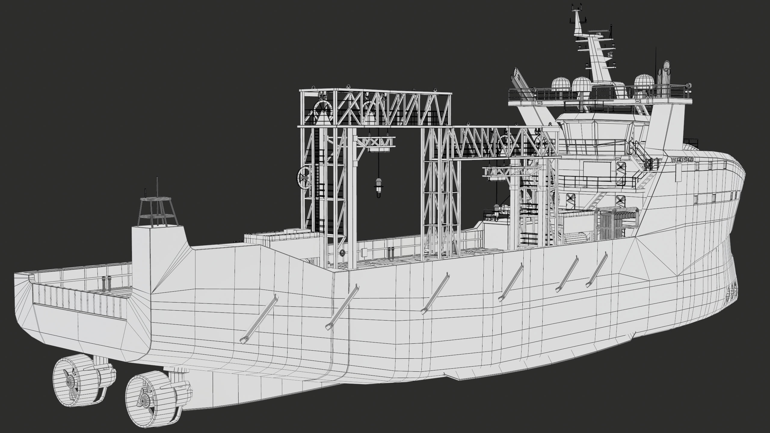 Multipurpose Vessel Usv Mothership Armada 7803 With Cranes - 3D Model ...