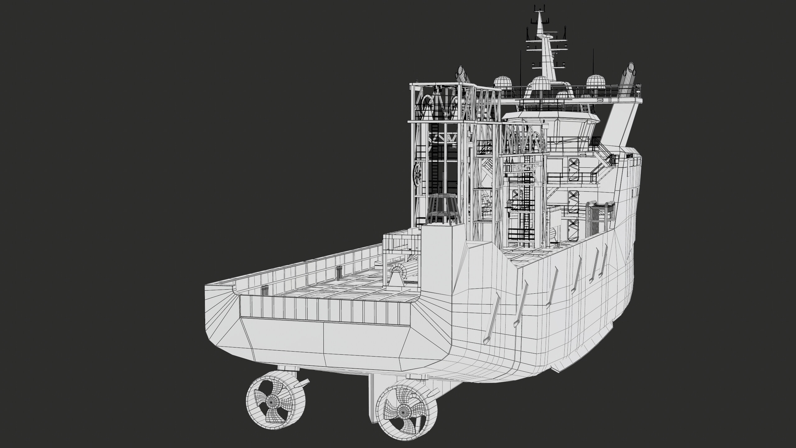Multipurpose Vessel Usv Mothership Armada 7803 With Cranes - 3D Model by Locus Models