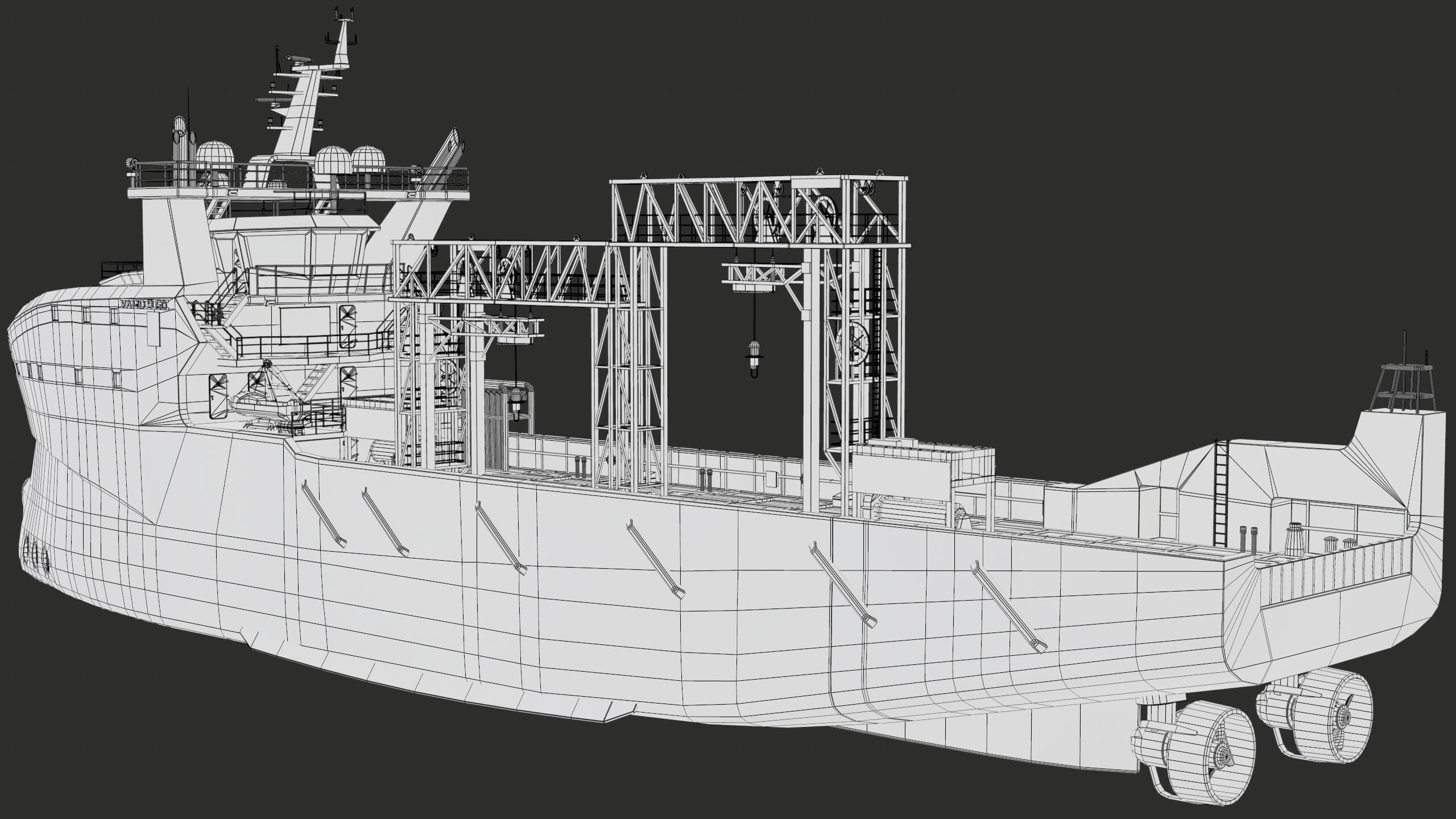 Multipurpose Vessel Usv Mothership Armada 7803 With Cranes - 3D Model ...