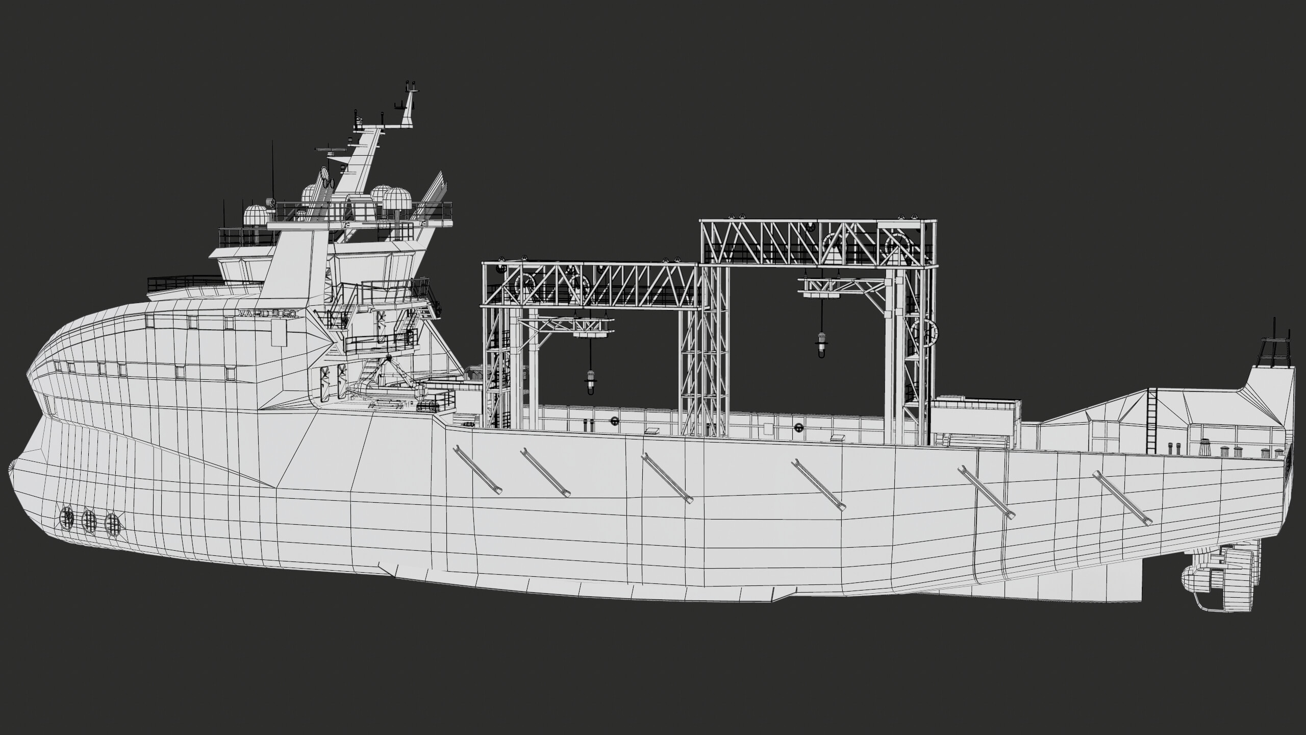Multipurpose Vessel Usv Mothership Armada 7803 With Cranes - 3D Model ...