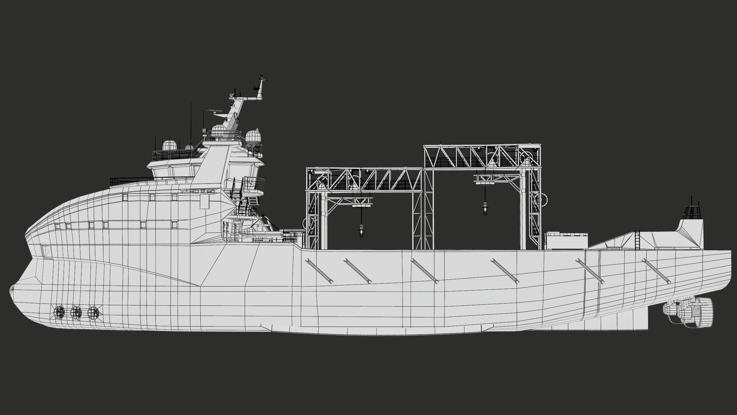 Multipurpose Vessel Usv Mothership Armada 7803 With Cranes - 3D Model ...